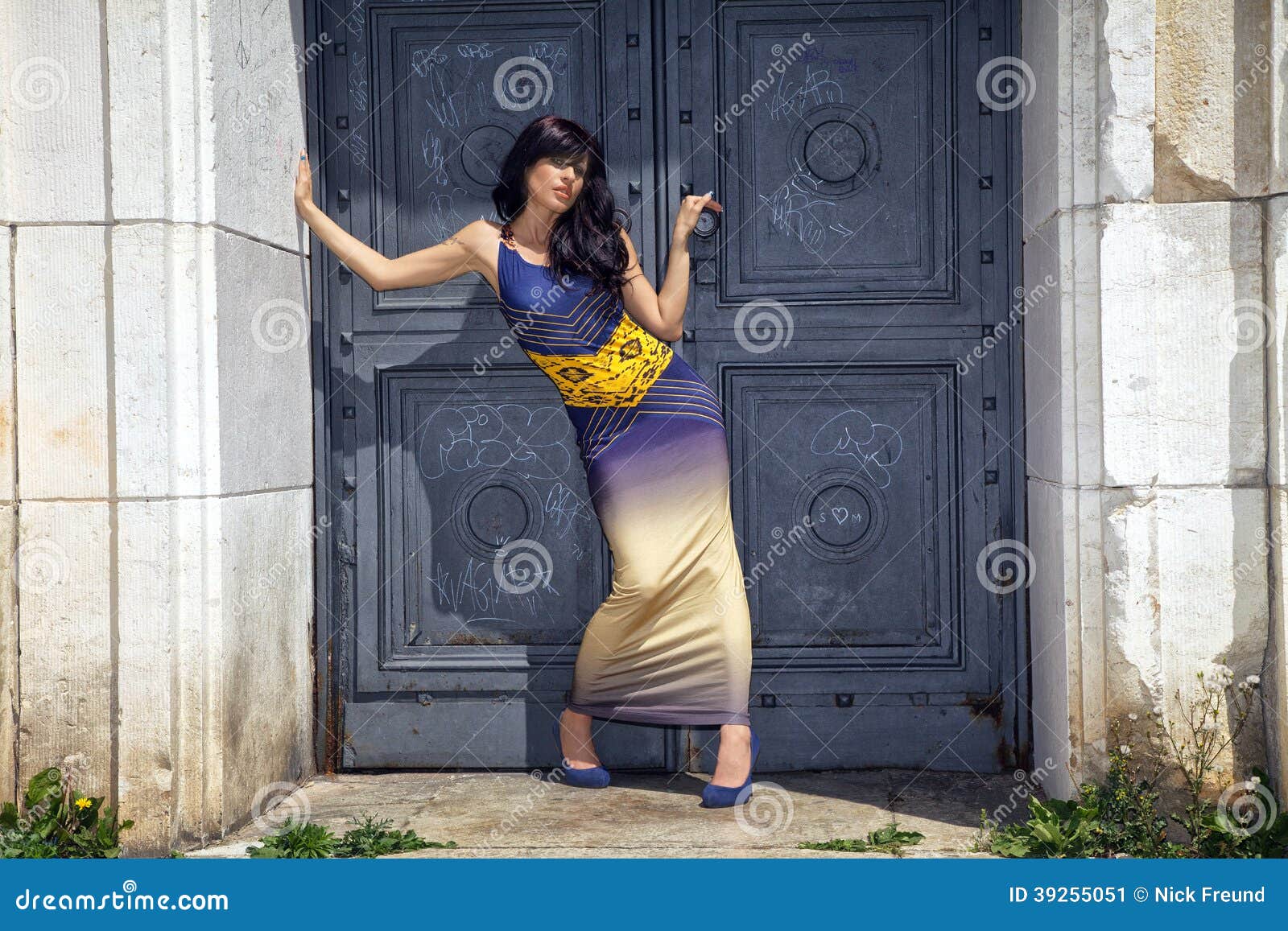 Outdoor fashion stock image. Image of lovely, dress, eyes - 39255051