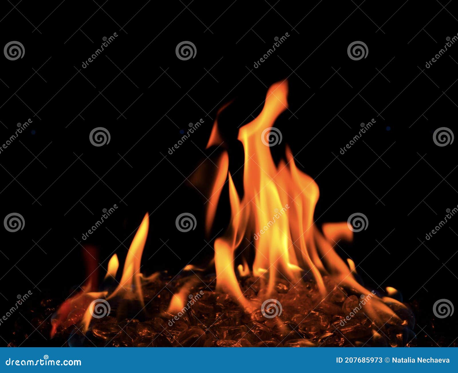 Close up flame of fire pit stock image. Image of close - 207685973