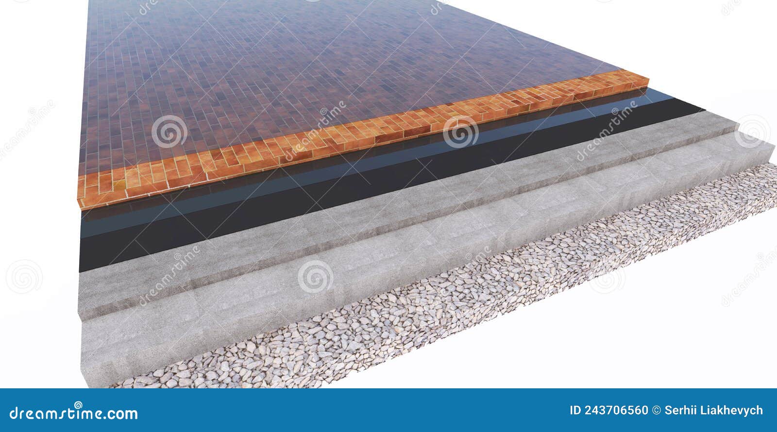 3 D Layered Outdoor Floor. Isometric Floor Section Layers. Stock Photo ...