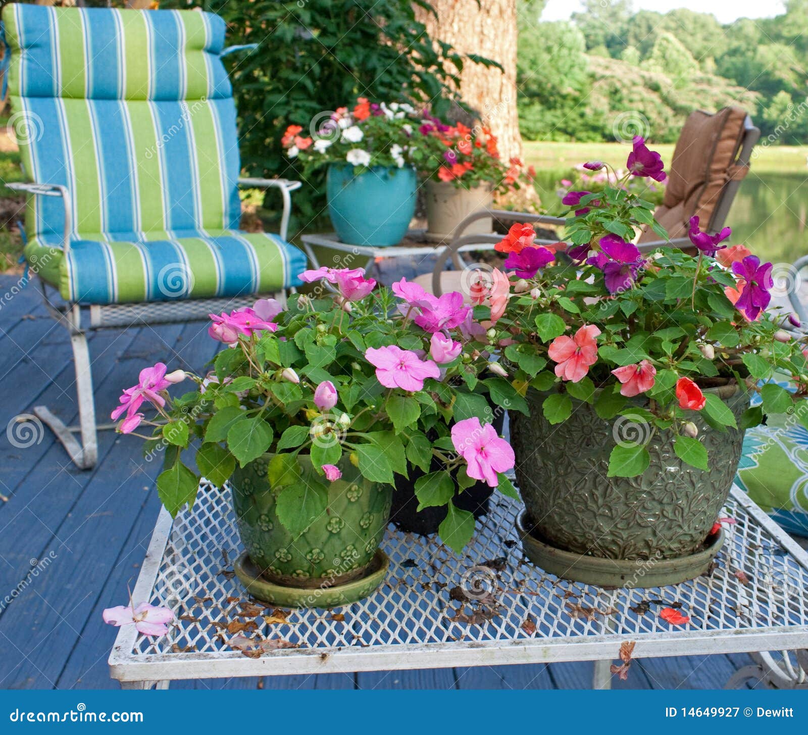 Outdoor flowers stock image. Image of patio, chairs, deck - 14649927