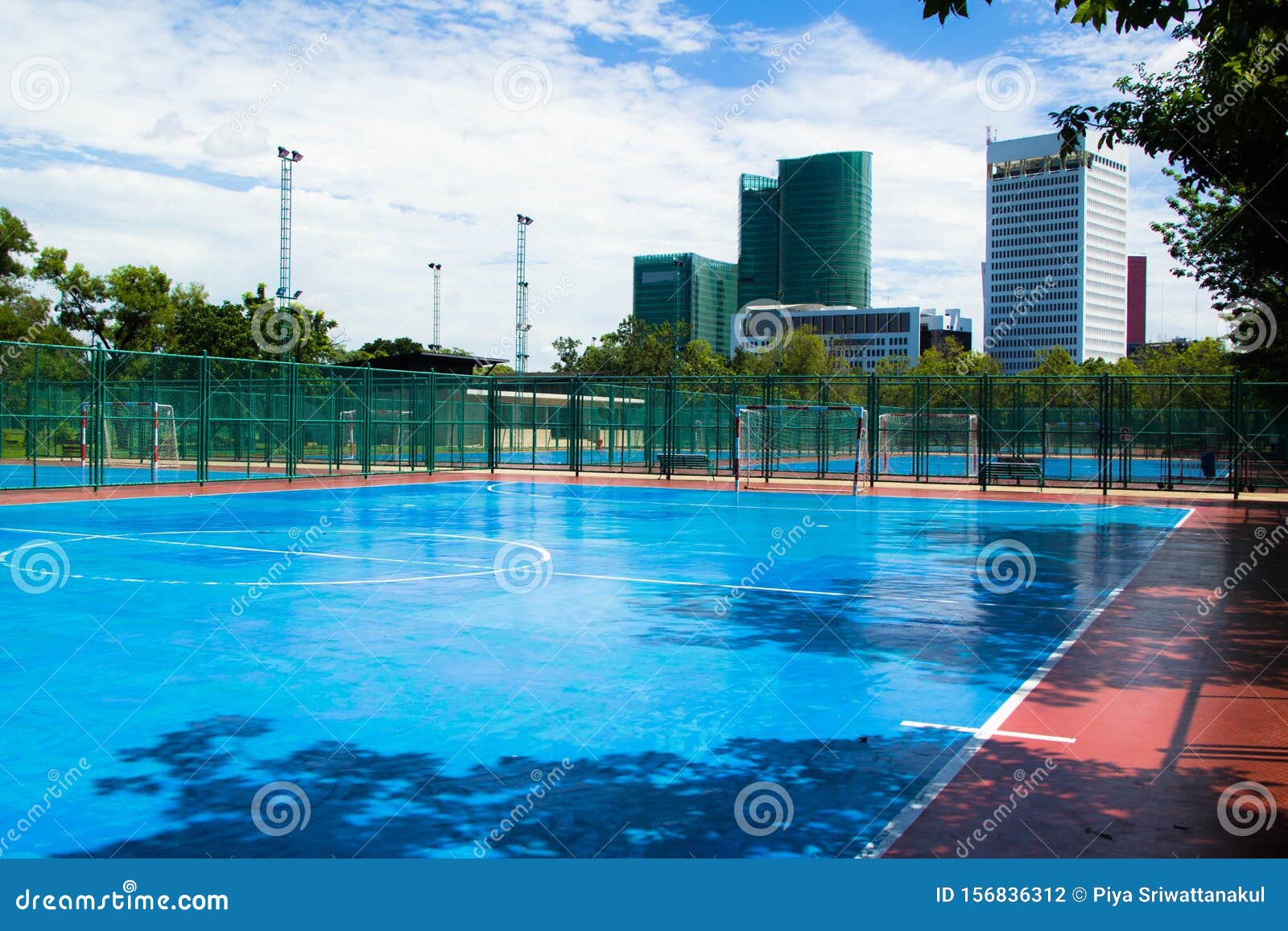 Outdoor futsal court stock photo. Image of area, ball - 156836312