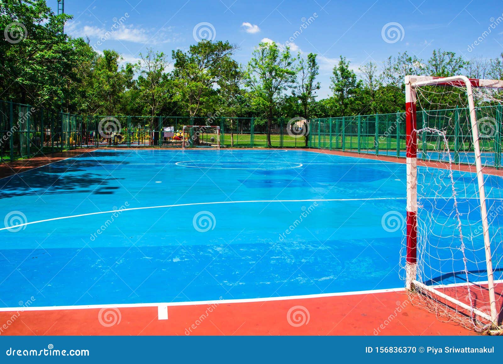 Outdoor futsal court stock photo. Image of competition - 156836370