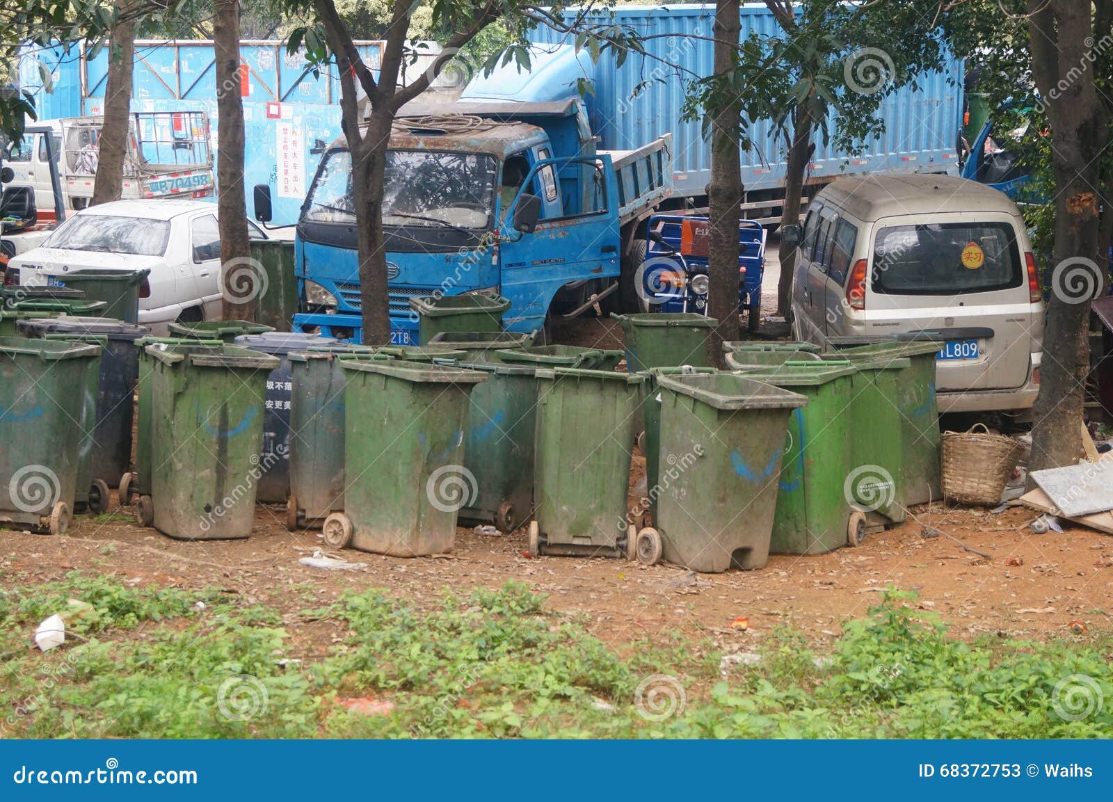 Outdoor Garbage Dump and Garbage Can Editorial Stock Photo - Image of ...