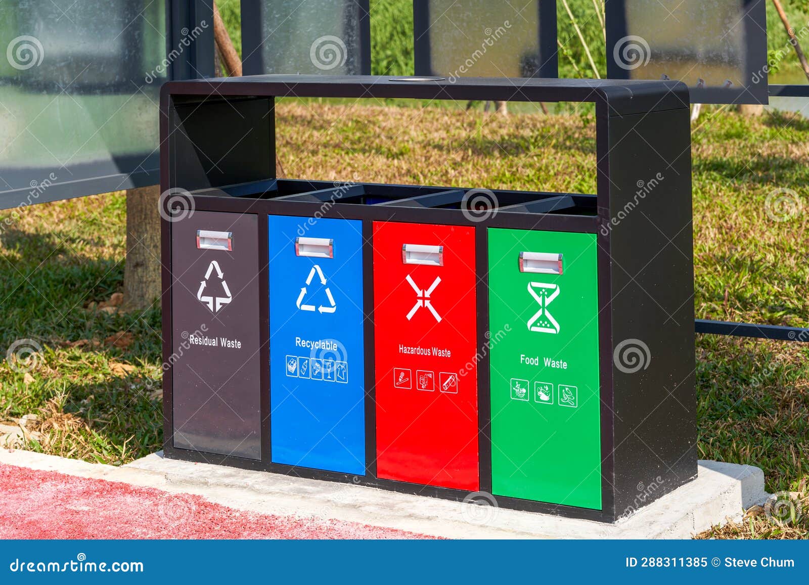 Outdoor Garbage Sorting Trash Can Close-up Stock Image - Image of close ...