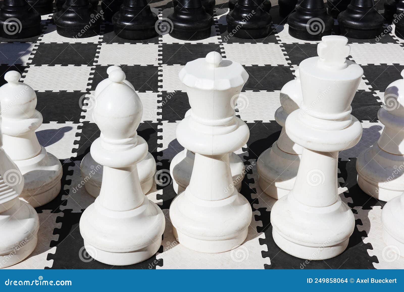 Outdoor or Garden Chess with Oversized Chess Pieces Stock Photo - Image ...