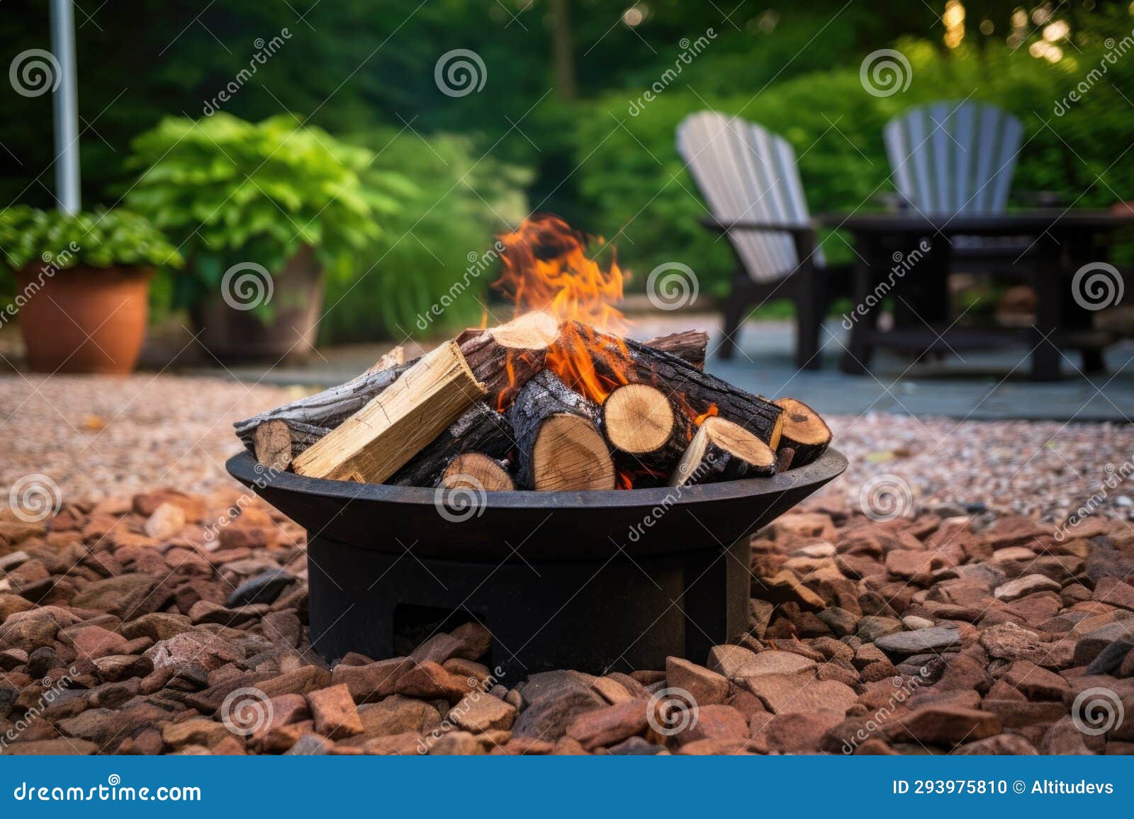 Outdoor Ground Fire Pit with Firewood and Ashes Stock Photo - Image of ...