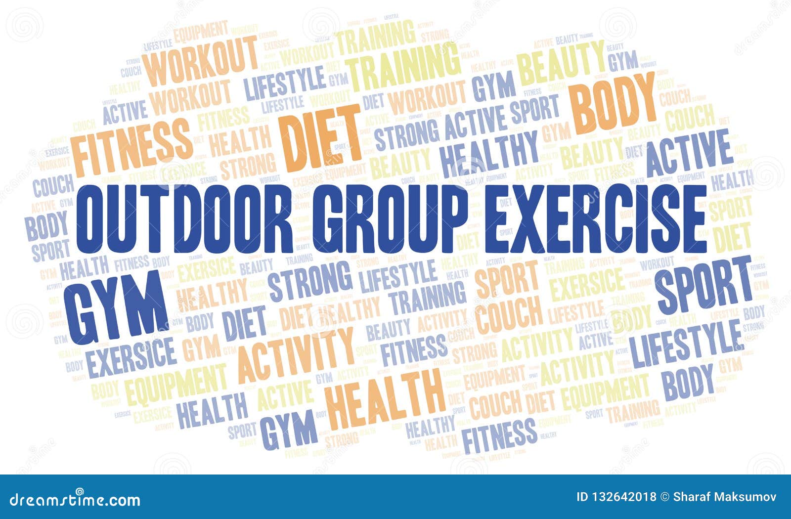 Outdoor Group Exercise Word Cloud Stock Illustration - Illustration of ...