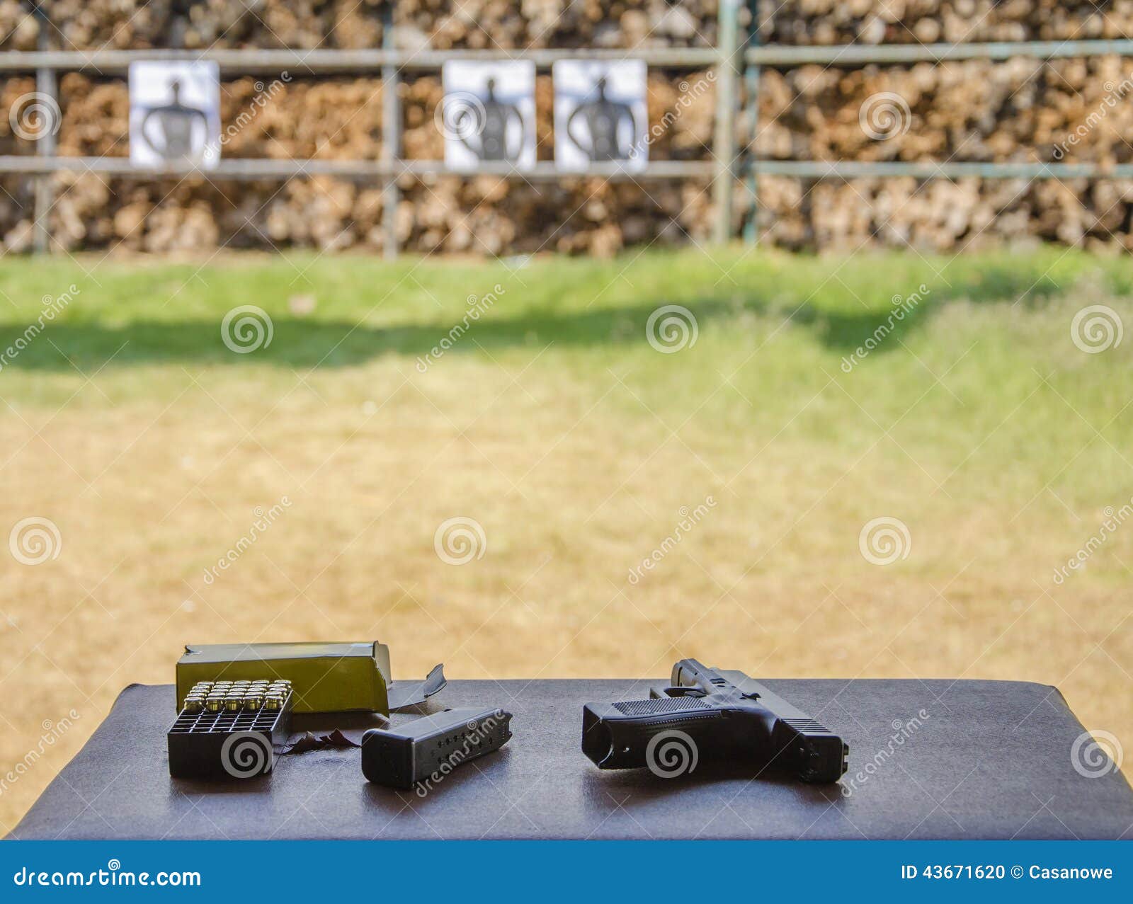 Outdoor Gun Shooting of Target Range Stock Photo - Image of rifle ...