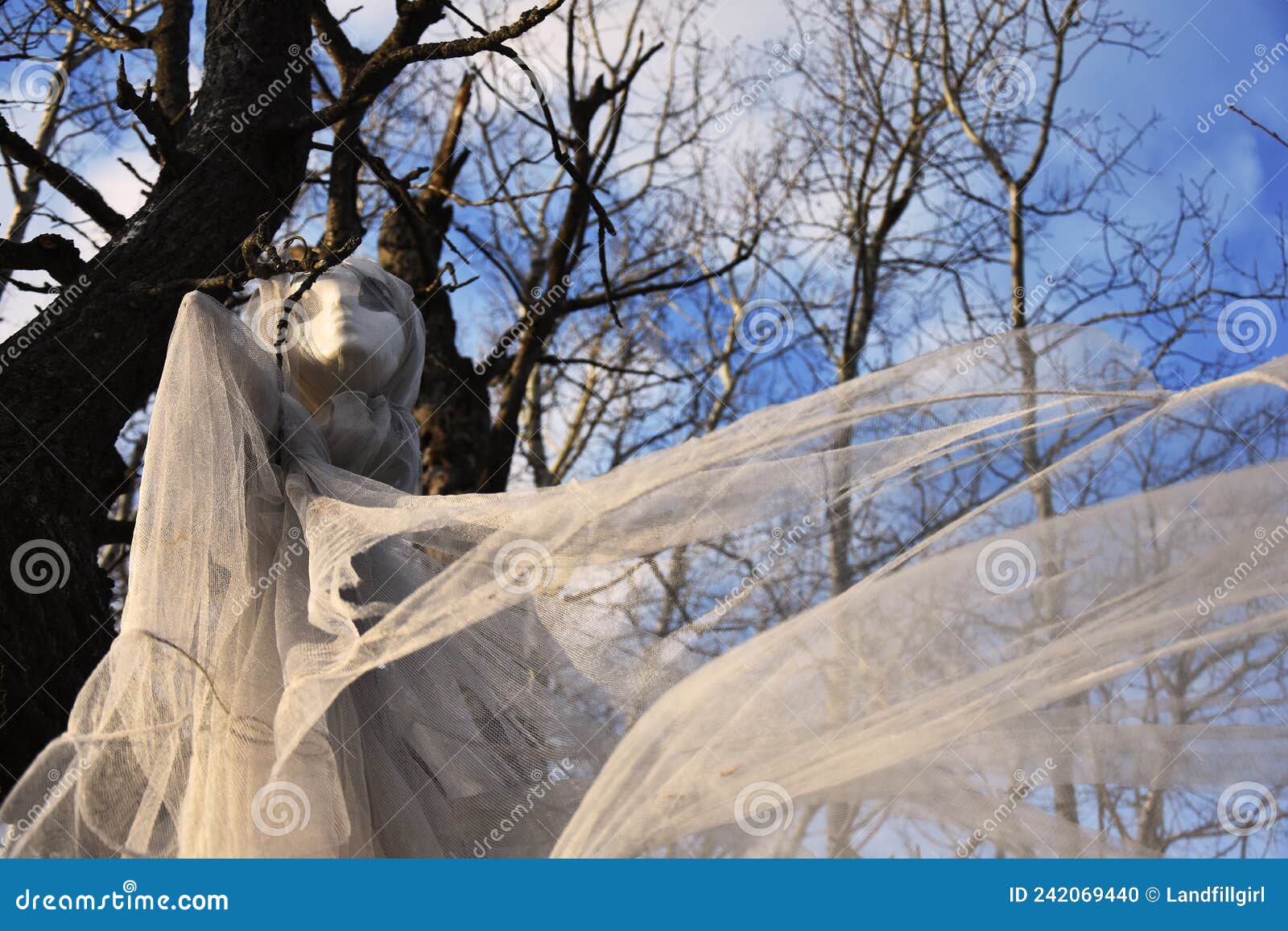 Outdoor Halloween Ghost Display Stock Photo - Image of detective, haunt ...
