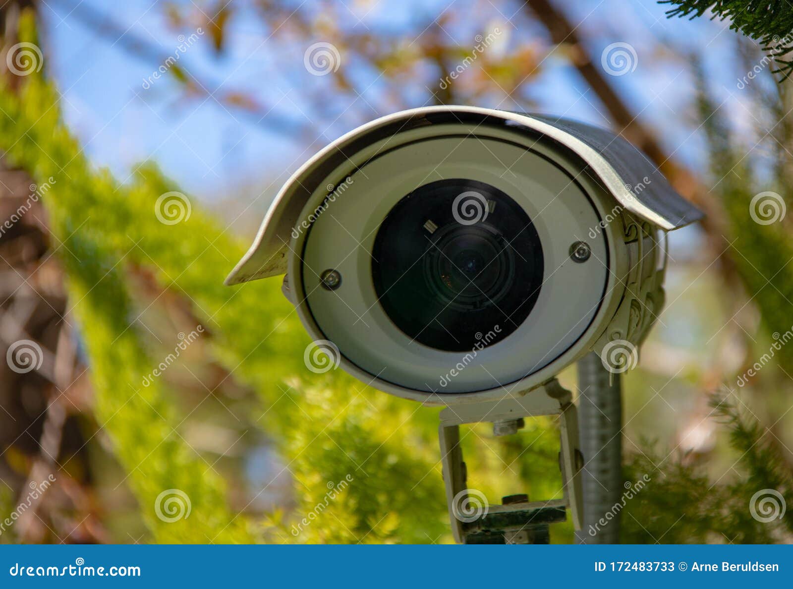 An Industrial Strength Security Camera Stock Image - Image of watching ...