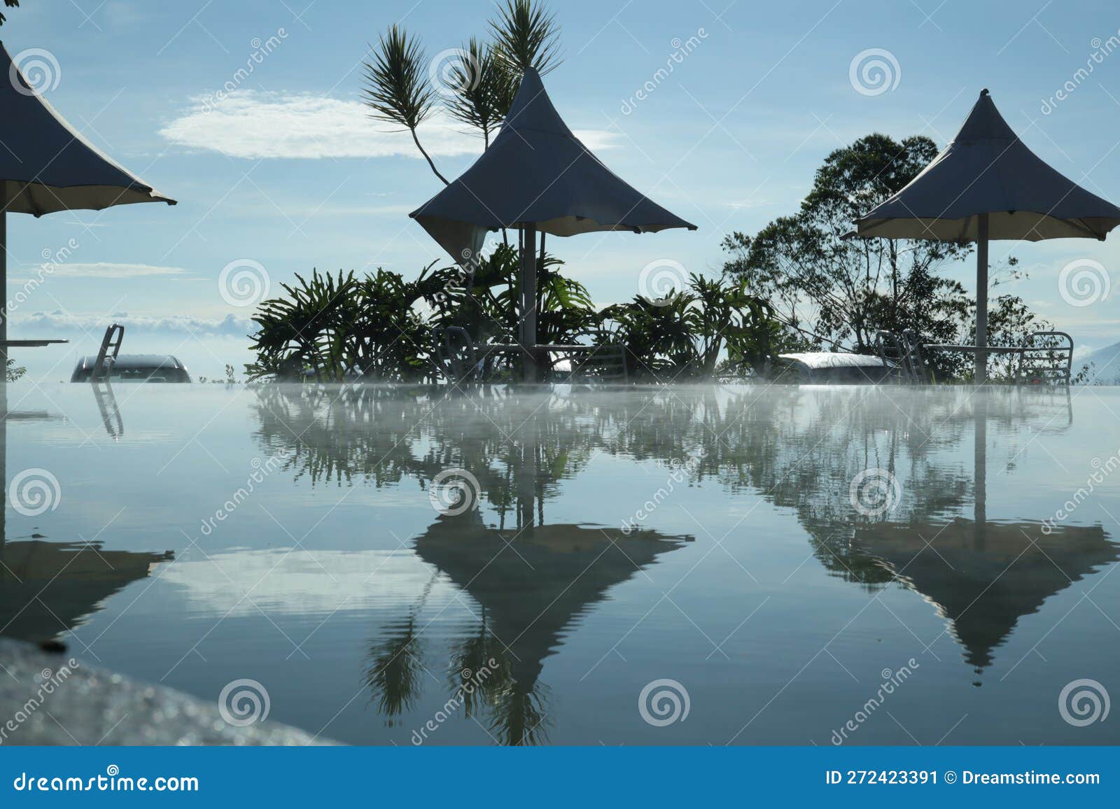 Outdoor Hot Spring Bath with Nice View Stock Image - Image of garut ...