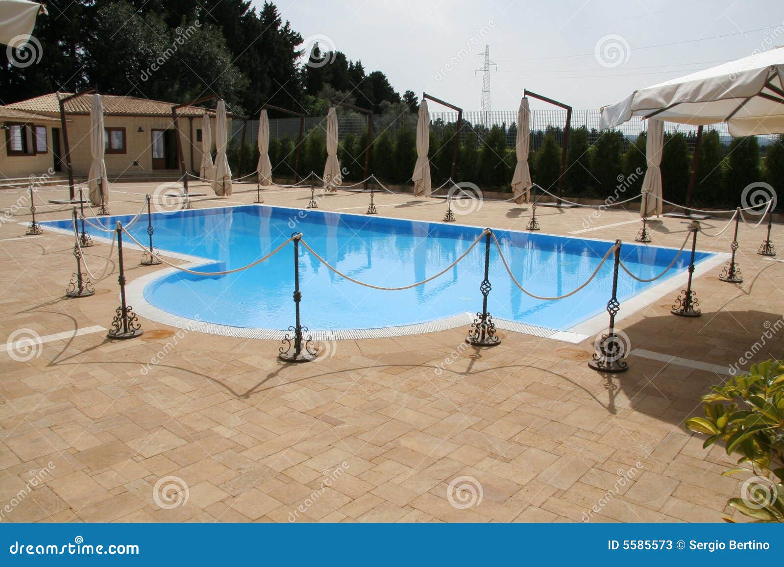 Outdoor Hotel Swimming Pool Stock Image - Image of hotel, wood: 5585573