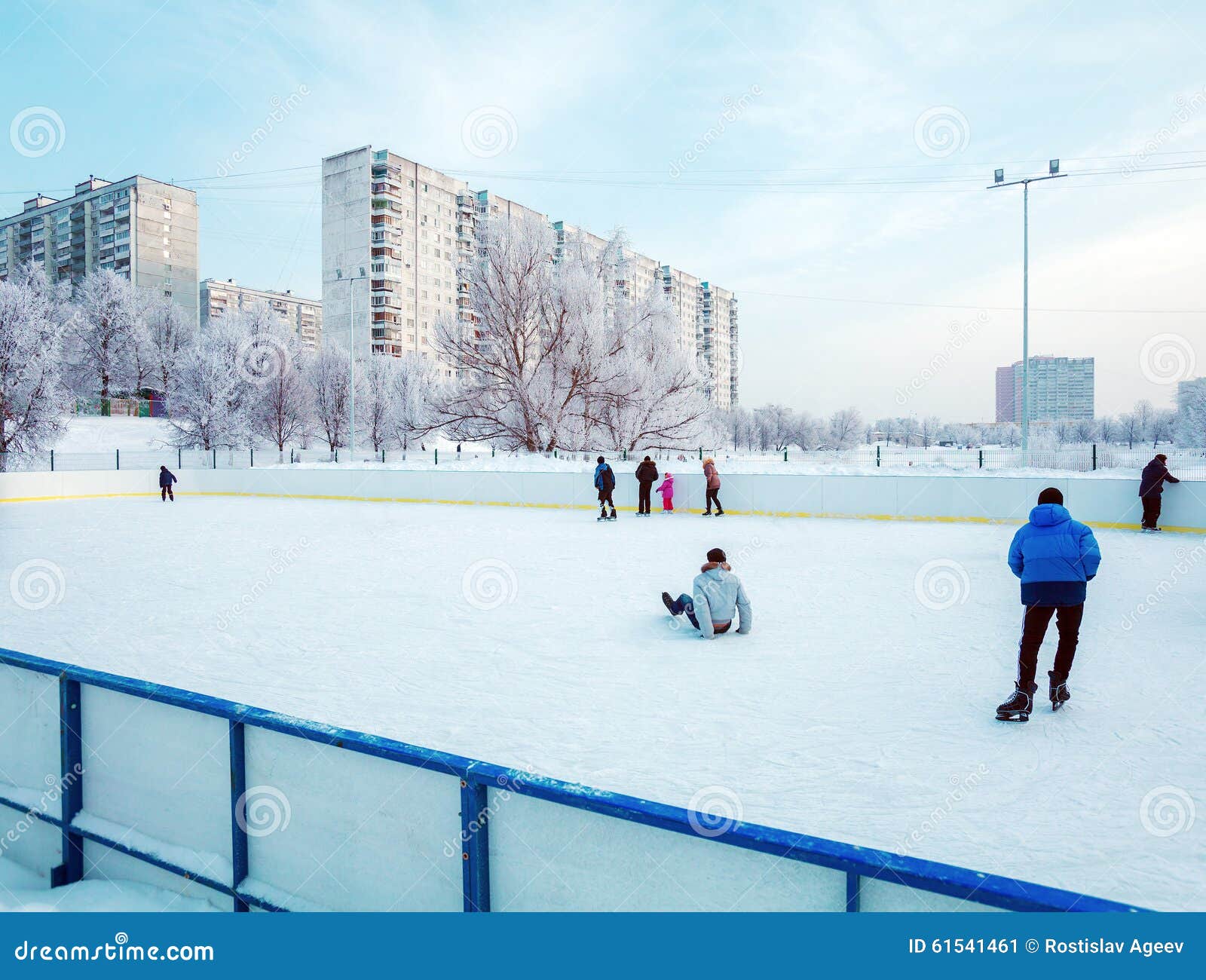 Outdoor Ice Skating stock image. Image of cheerful, rink - 61541461