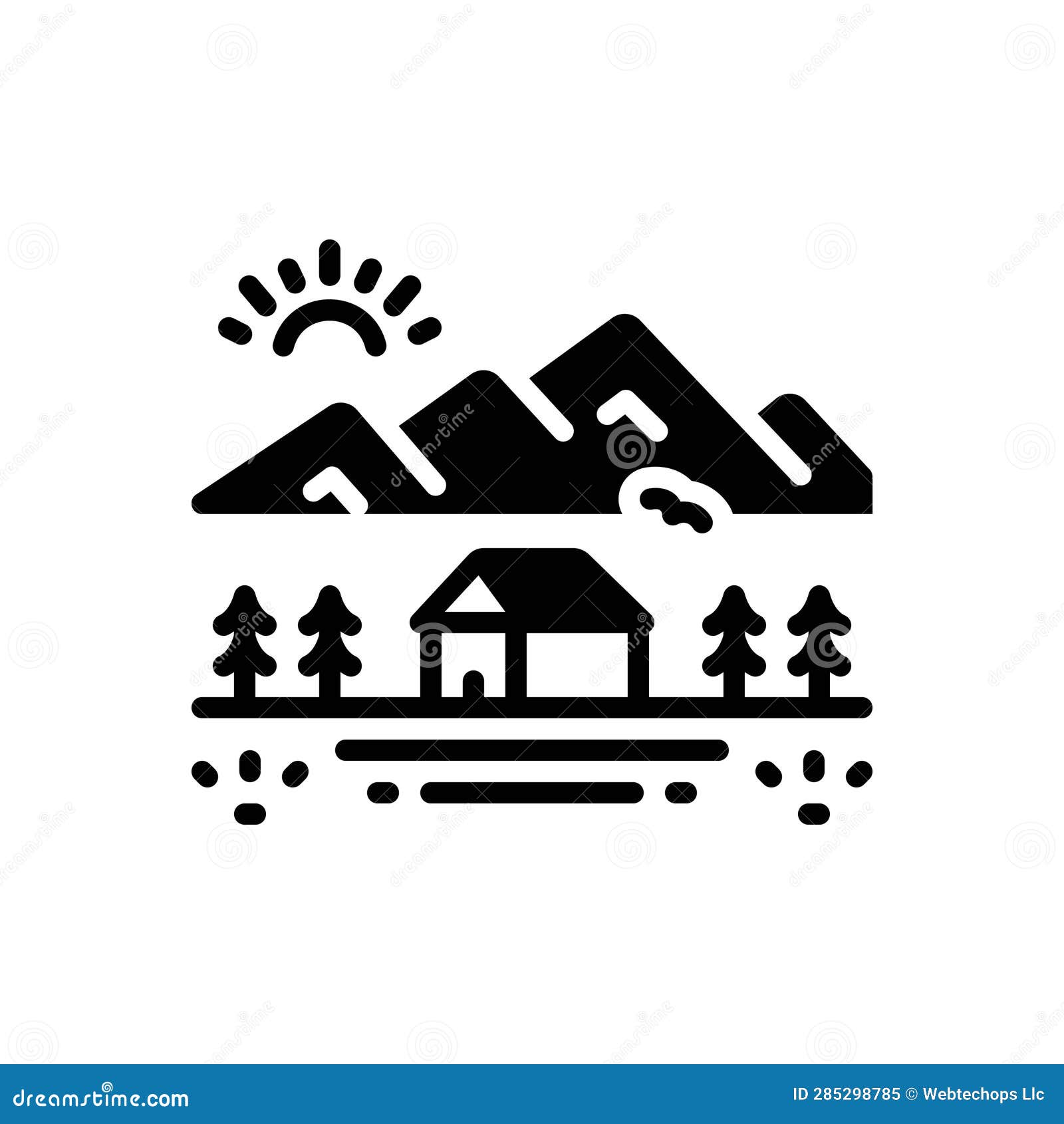 Black Solid Icon for Outdoor, Outside and House Stock Illustration ...