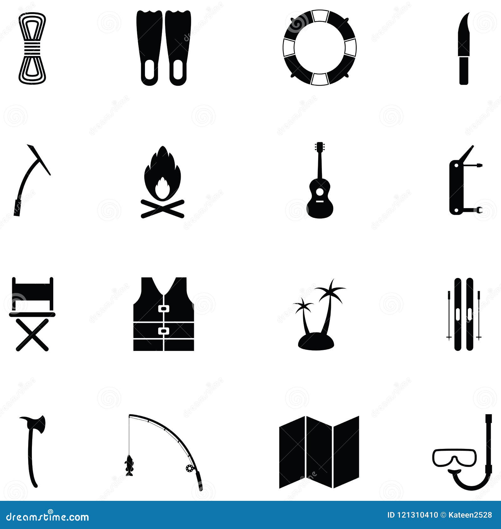 Outdoor icon set stock vector. Illustration of climbing - 121310410
