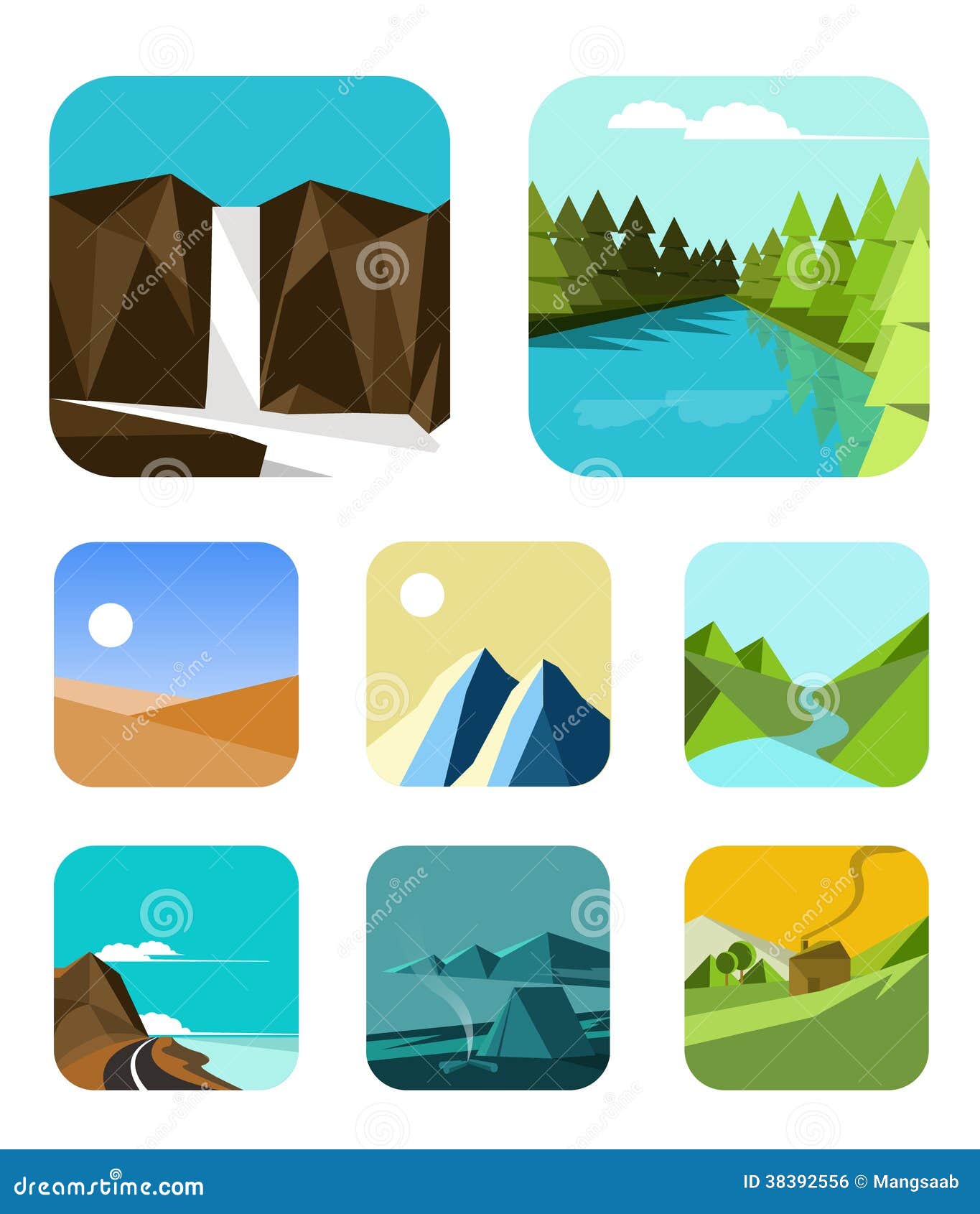 Outdoor icons set stock vector. Illustration of marine - 38392556