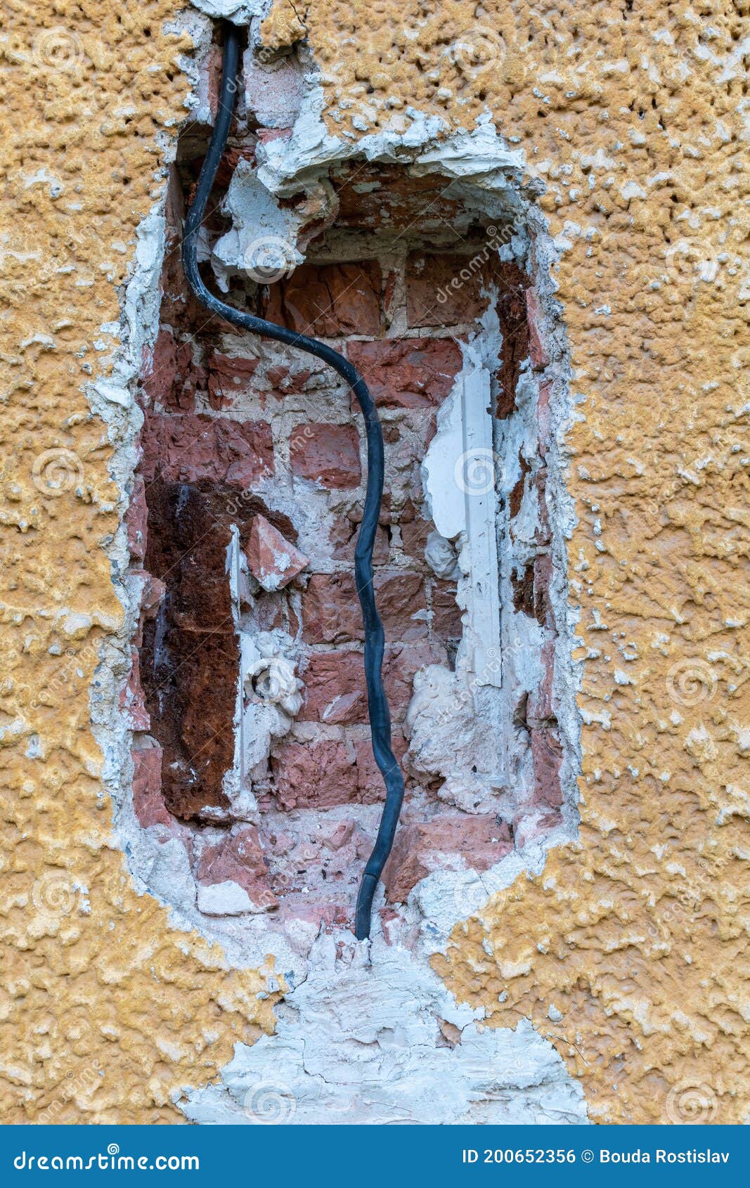 Outdoor Installation of Power Cables Stock Photo - Image of outlet ...