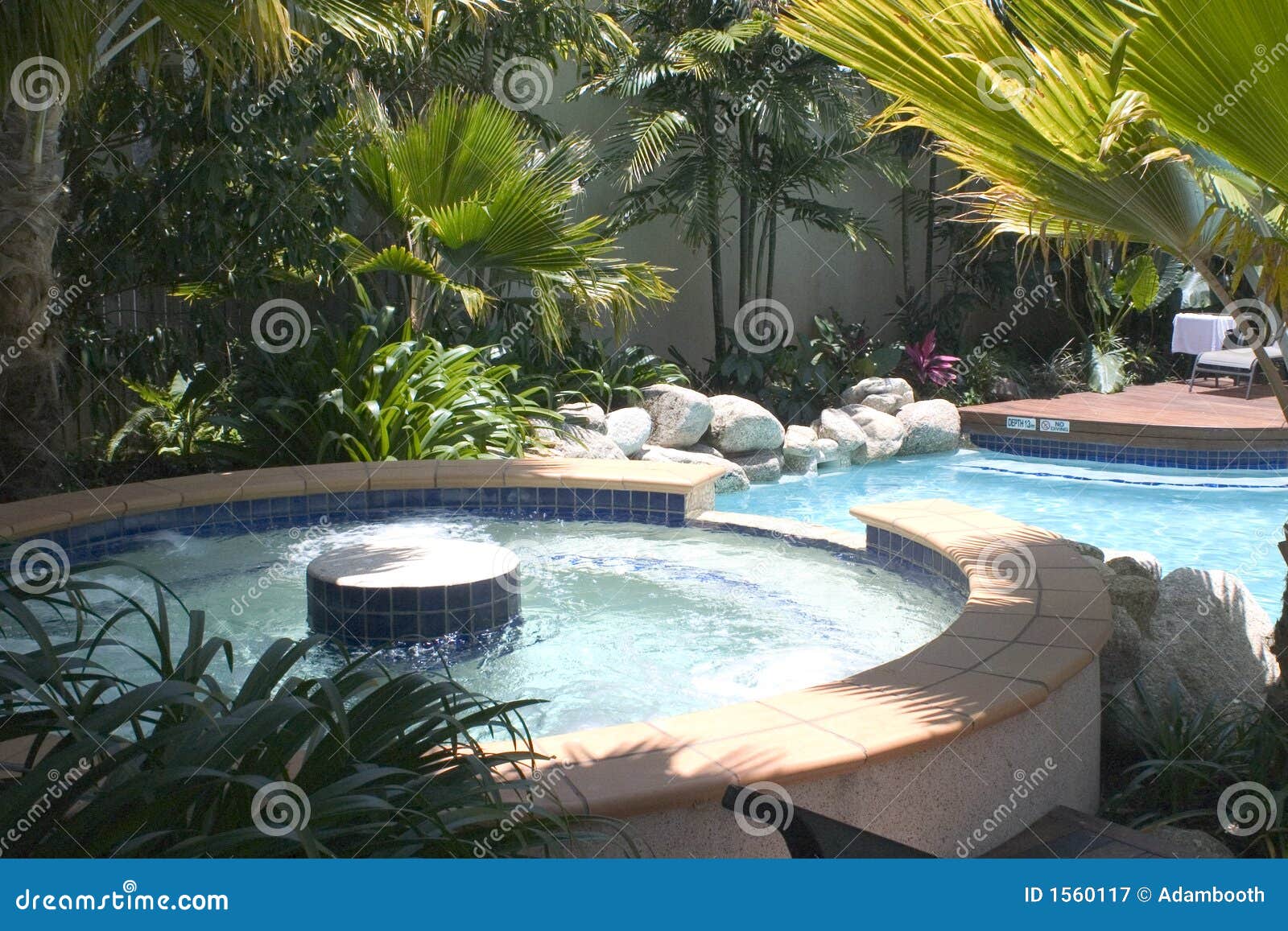 Outdoor Jacuzzi stock image. Image of relaxation, tropics - 1560117