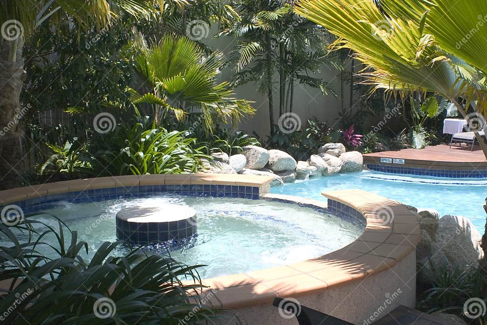 Outdoor Jacuzzi stock image. Image of relaxation, tropics - 1560117