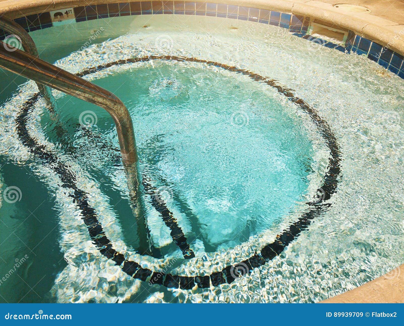 Outdoor Jacuzzi Pool with Fresh Blue Water for Massage and Spa Stock ...