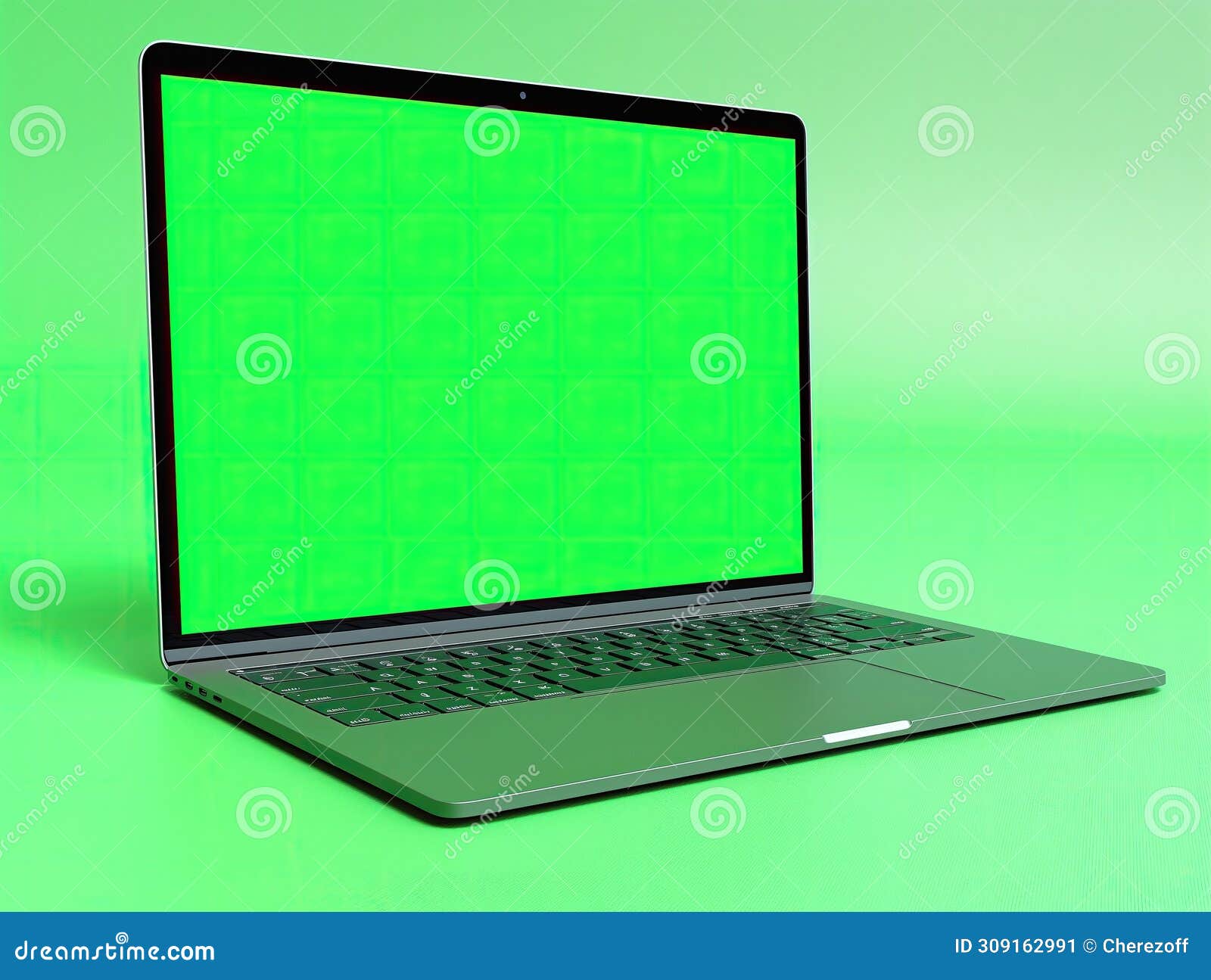 Outdoor Laptop with Green Screen Stock Image - Image of online, space ...