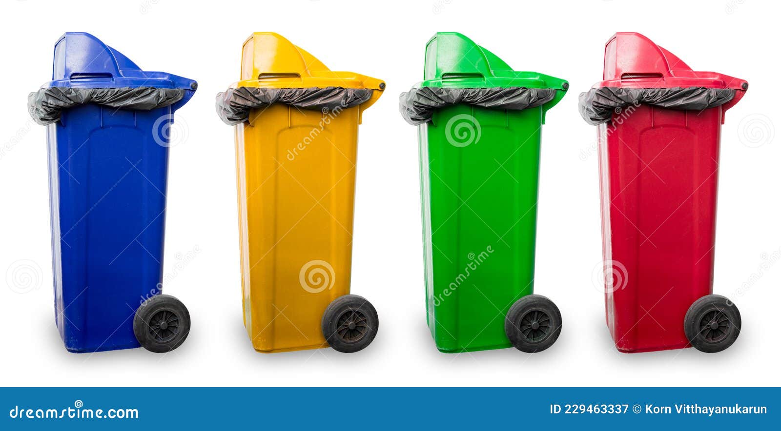 Outdoor Large Garbage Trash Bin Multiple Colors for Separate and ...