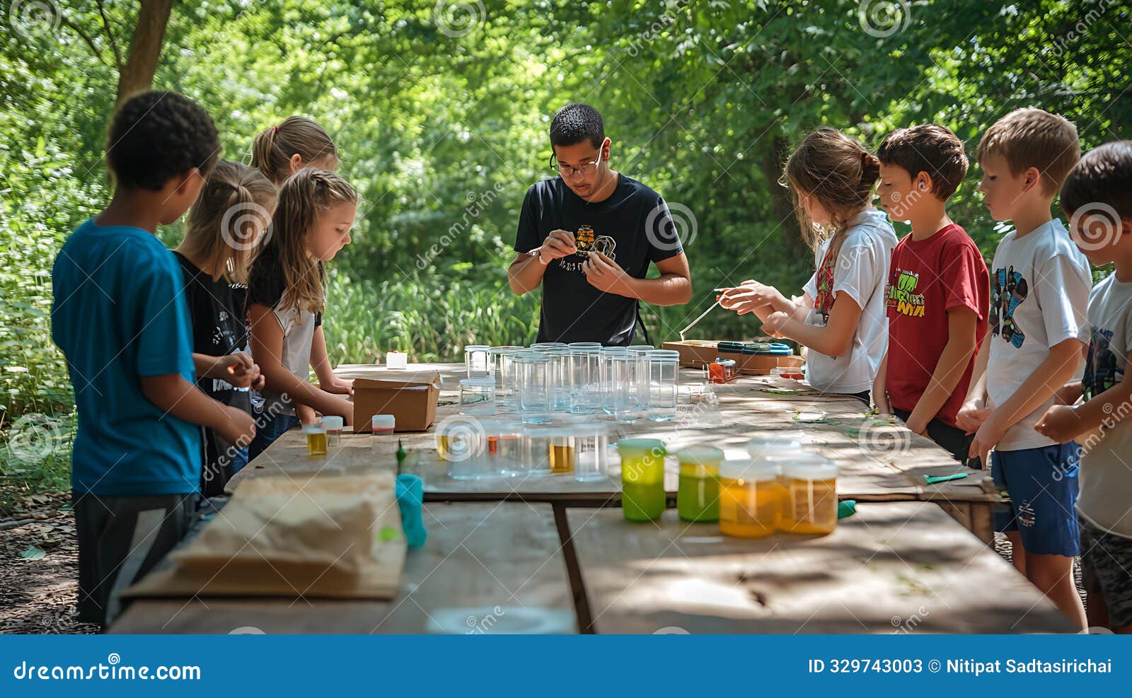 An Outdoor Learning Environment Where Students are Conducting a Science ...