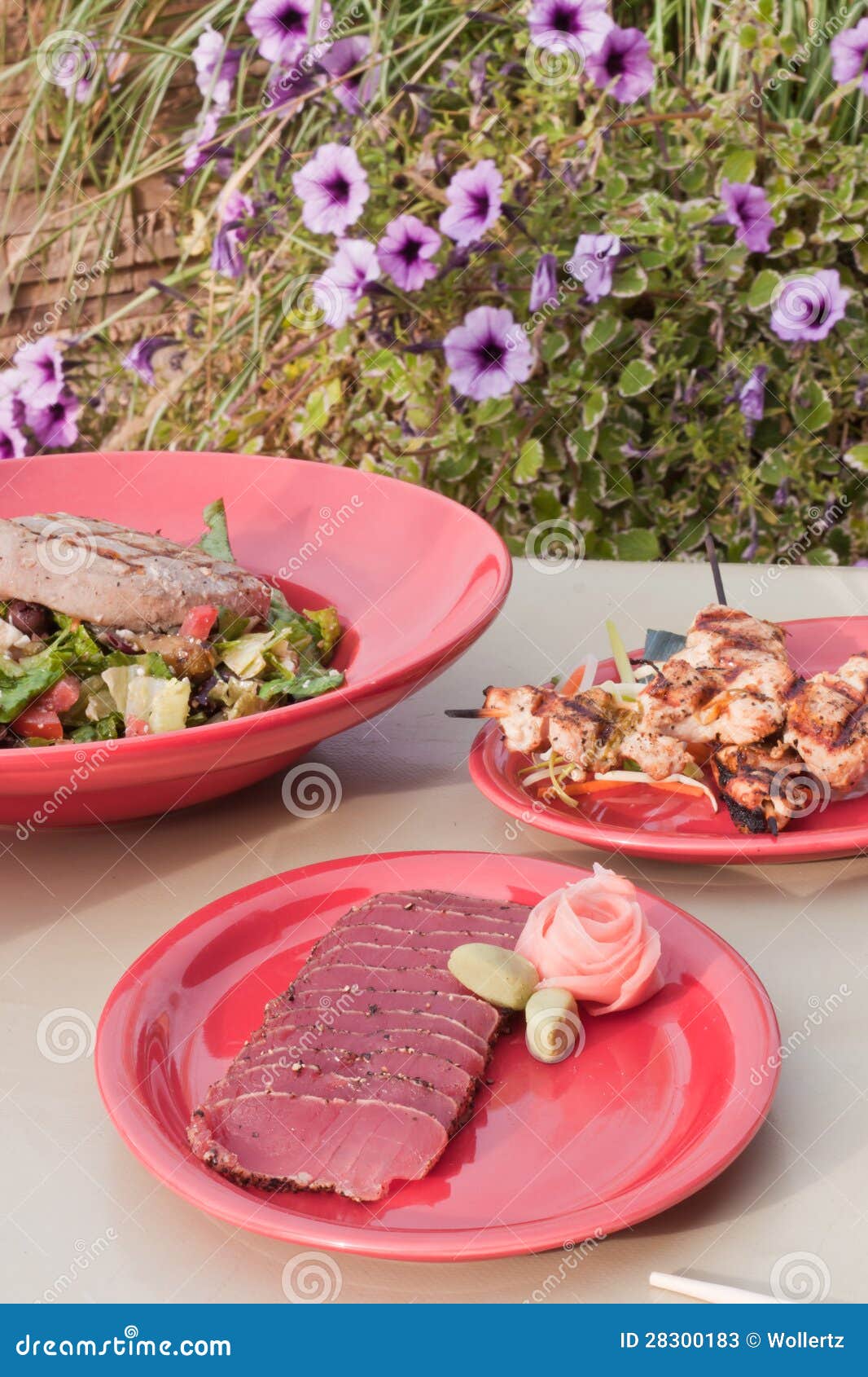 Outdoor lunch stock image. Image of diner, flower, cuisine - 28300183