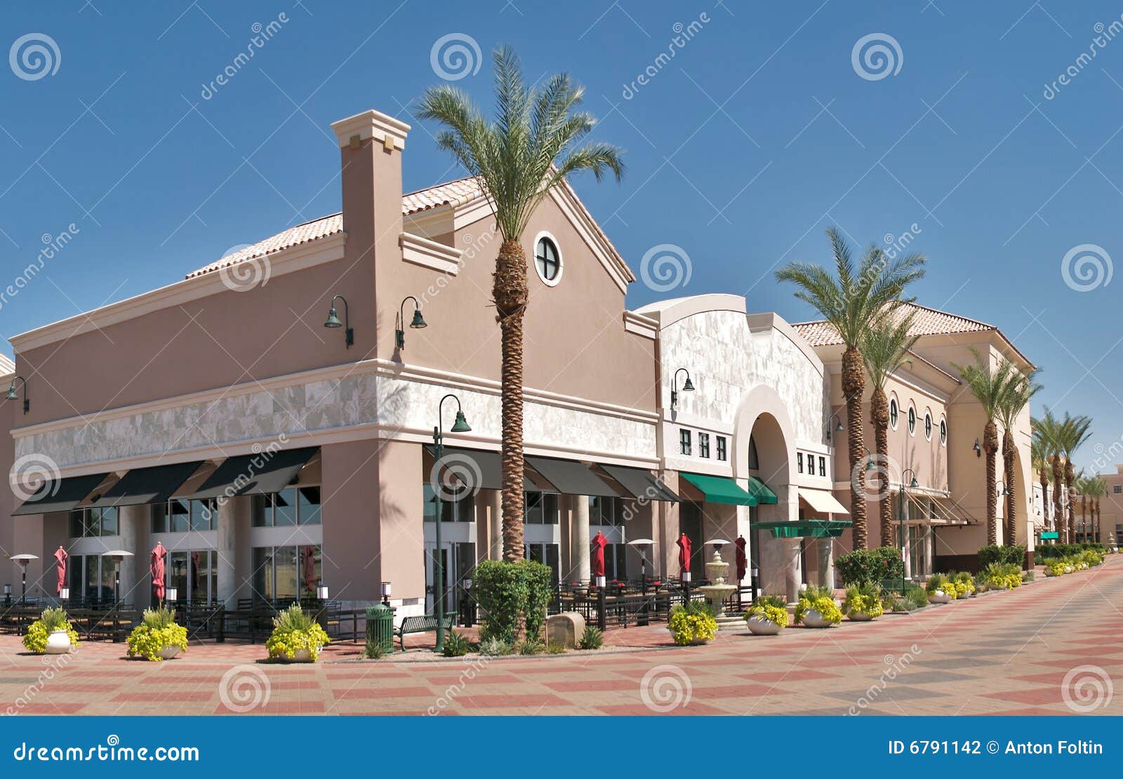 Outdoor Mall stock photo. Image of strip, street, town - 6791142