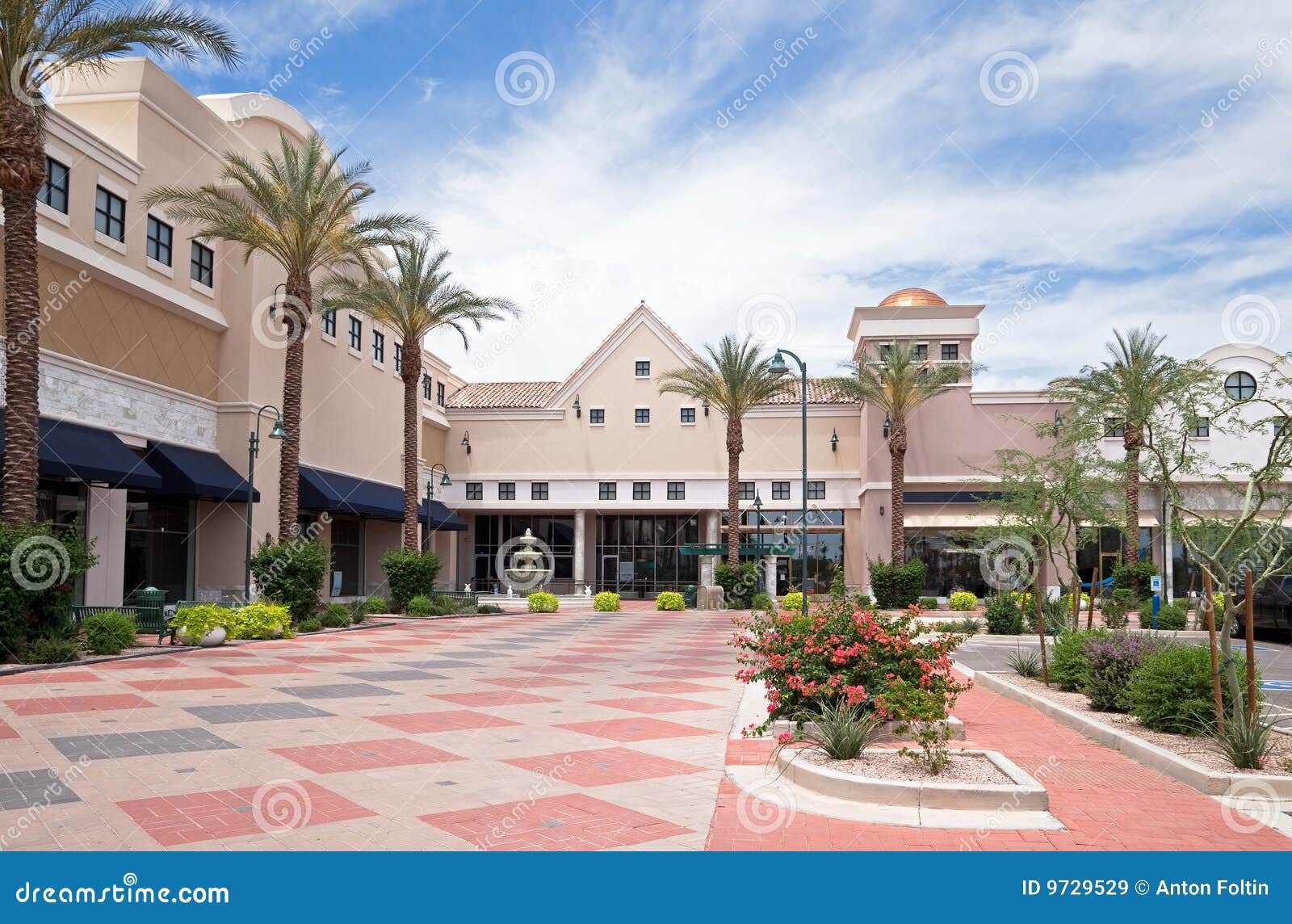 Outdoor Mall stock image. Image of structure, space, palms - 9729529