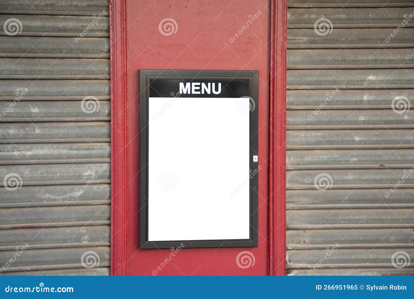 Outdoor Menu Display Cafe Restaurant in Facade White Square Mockup ...