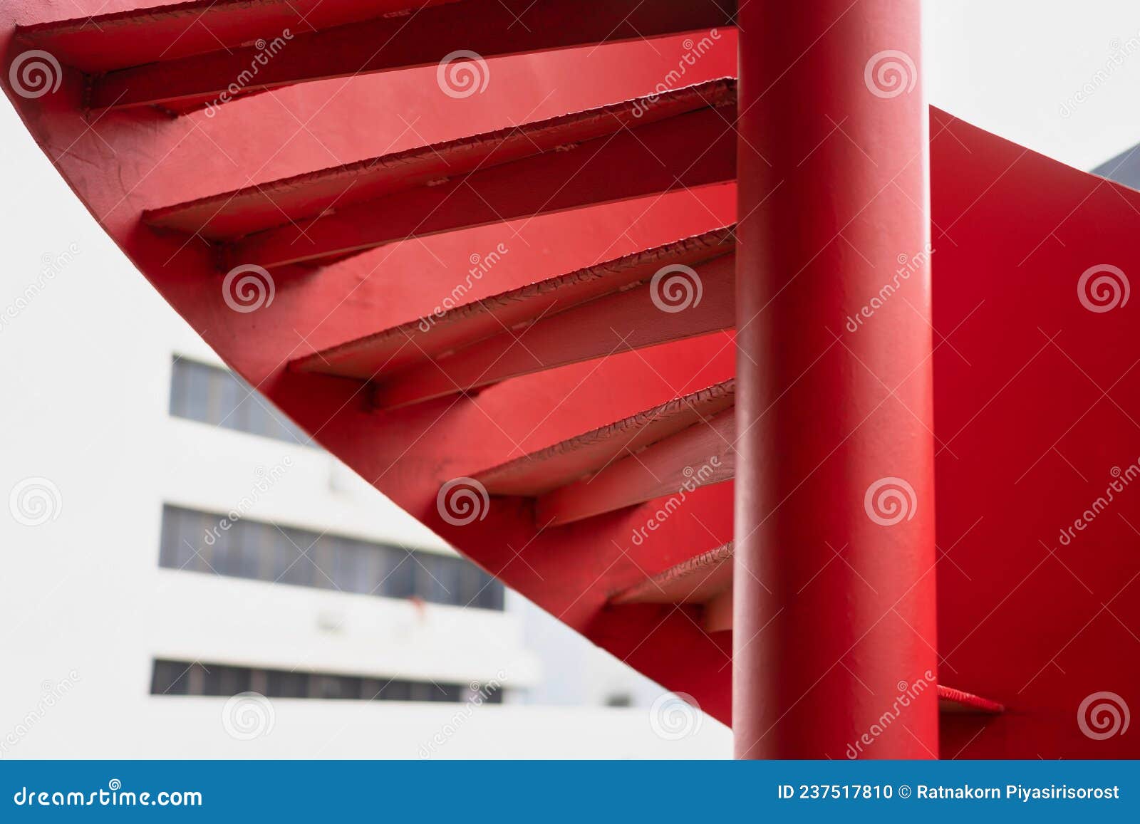 Outdoor Metal Red Spiral Staircase Stock Photo - Image of hall, modern ...