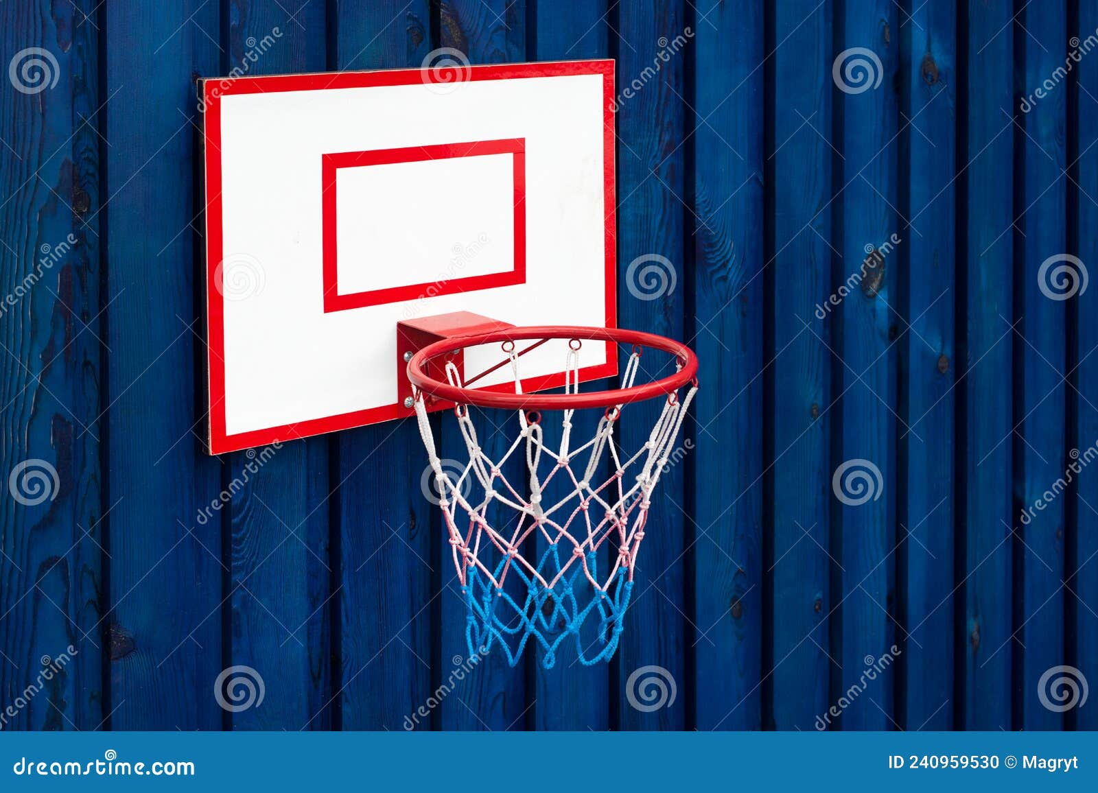 Outdoor Mini Basketball Hoop. Basketball Ring with Netball Stock Photo ...