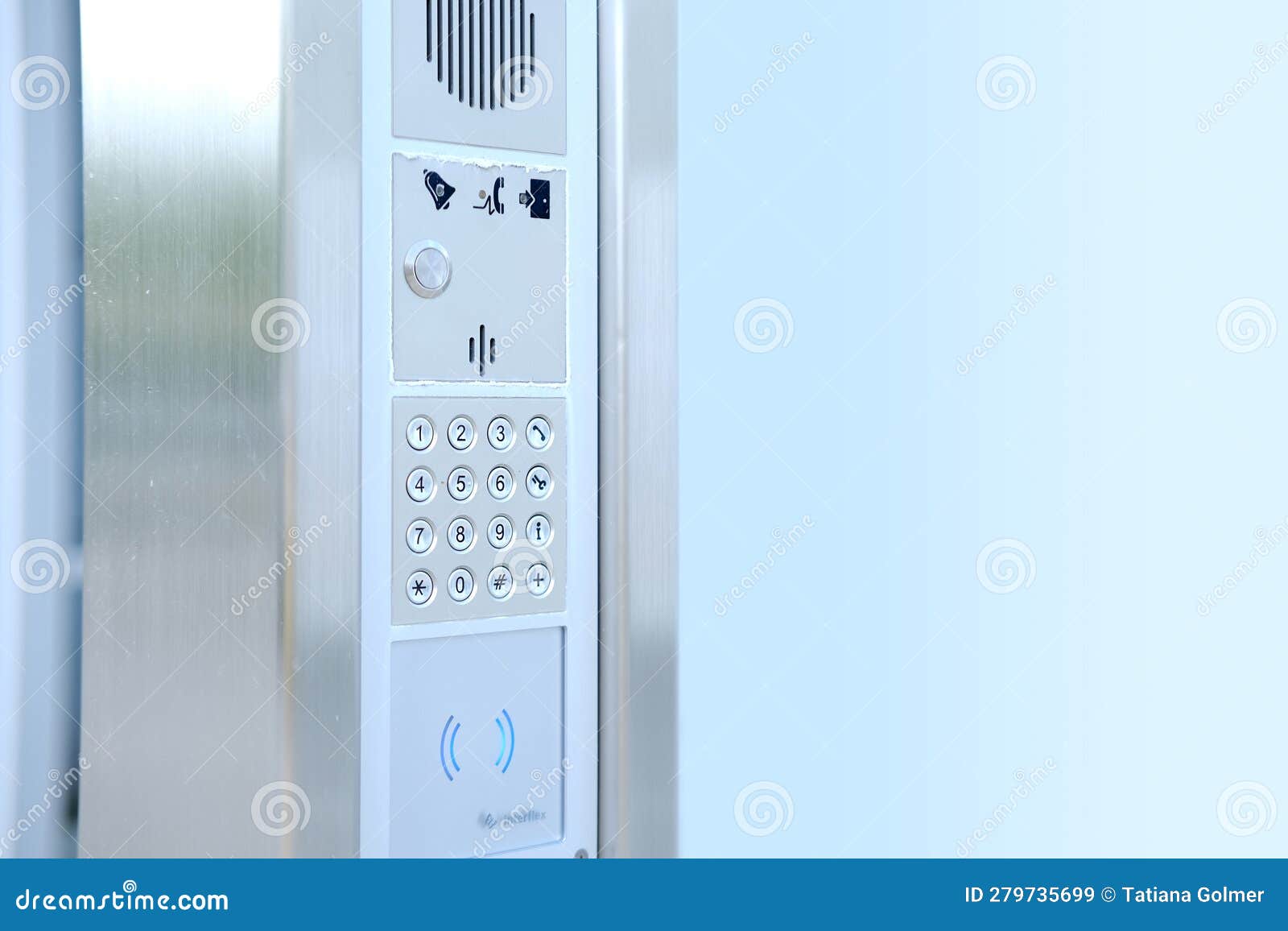 Outdoor Modern Wireless Interphone in Front of Office, Intercom To ...