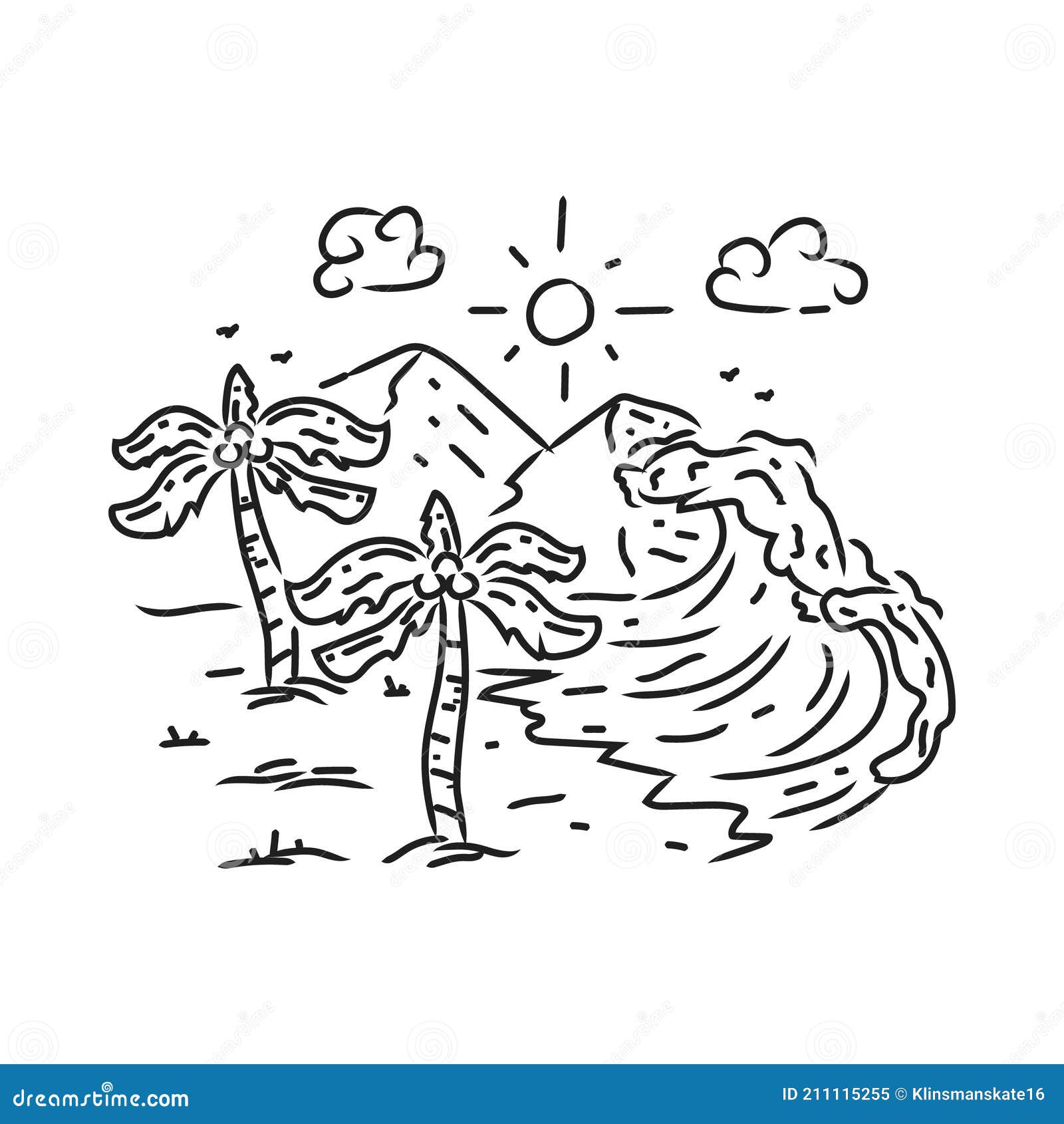 Outdoor Monoline Illustration Design Vector Stock Illustration ...