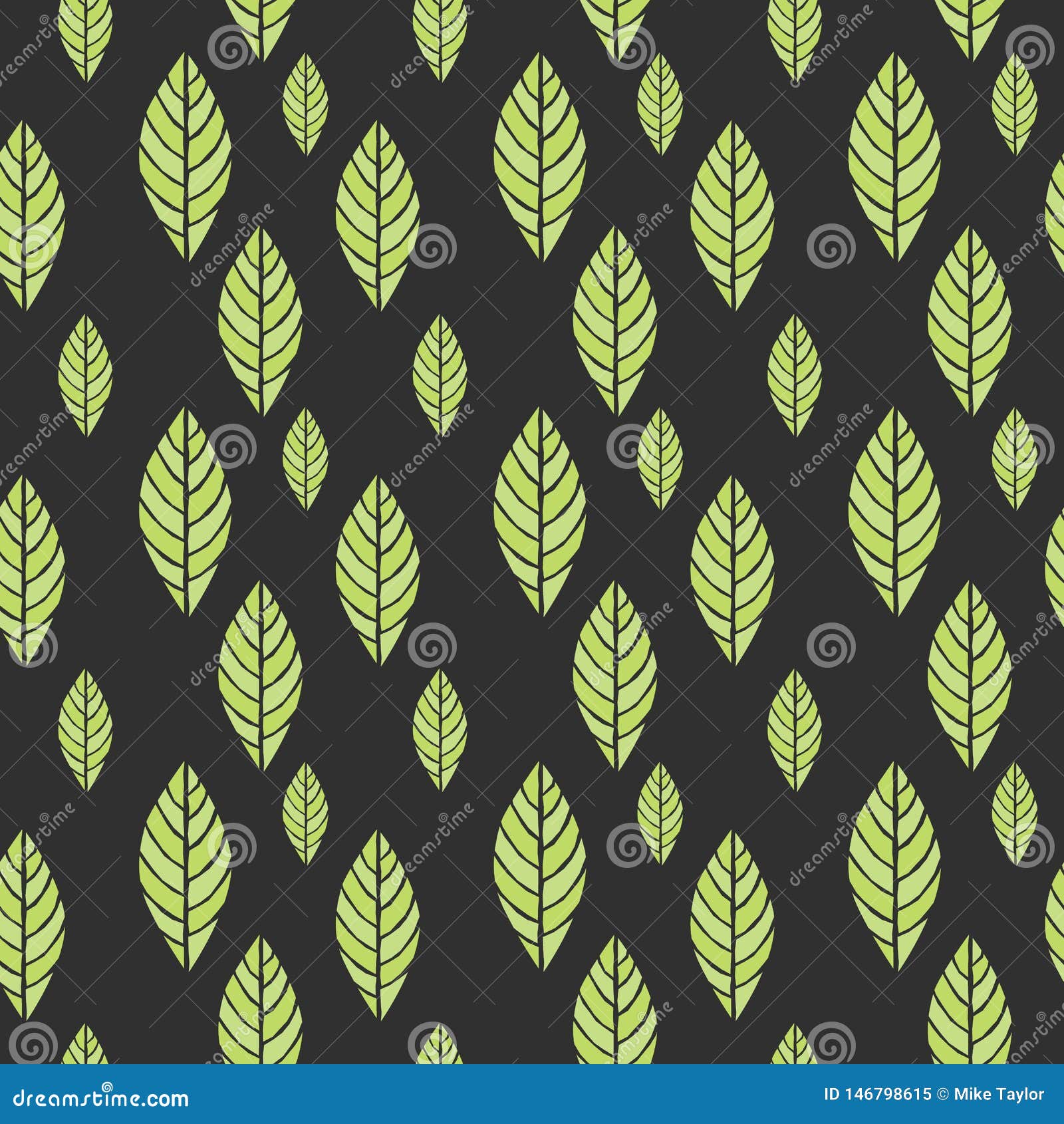 Seamless Vector Leaf Repeating Pattern Stock Vector - Illustration of ...