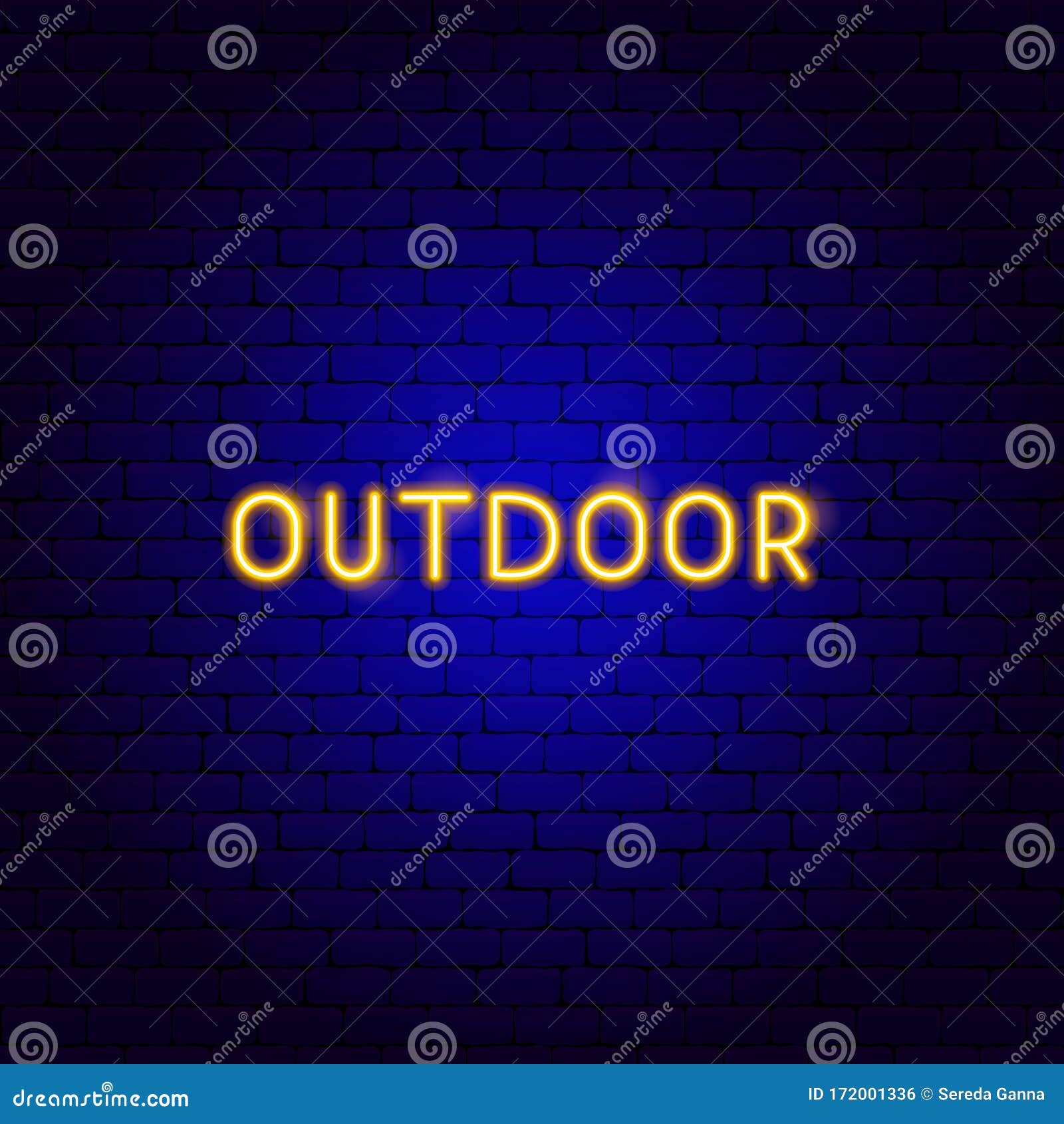 Outdoor Neon Text stock vector. Illustration of adventure - 172001336