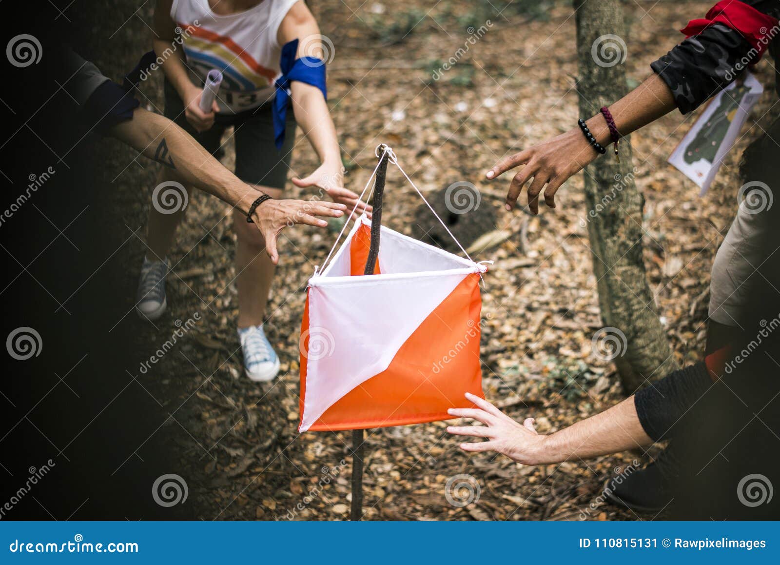 Outdoor Orienteering Check Point Activity Stock Image - Image of lamp ...