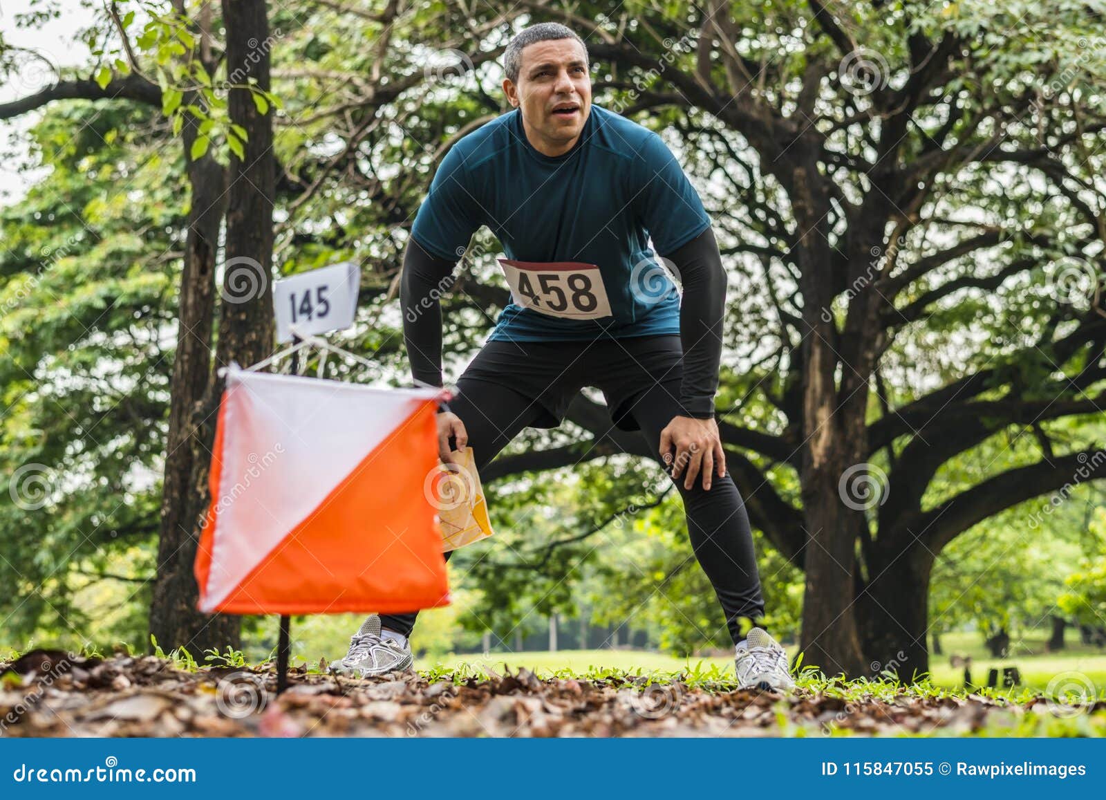 Outdoor Orienteering Check Point Activity Stock Image - Image of ...