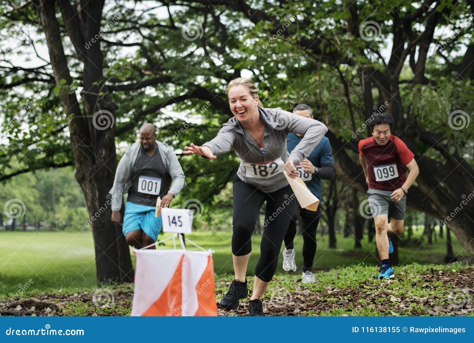 Outdoor Orienteering Check Point Activity Stock Image - Image of ...