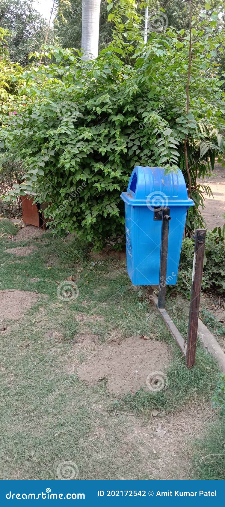 Outdoor Park and Dustbin Beautiful Garden Stock Photo - Image of park ...