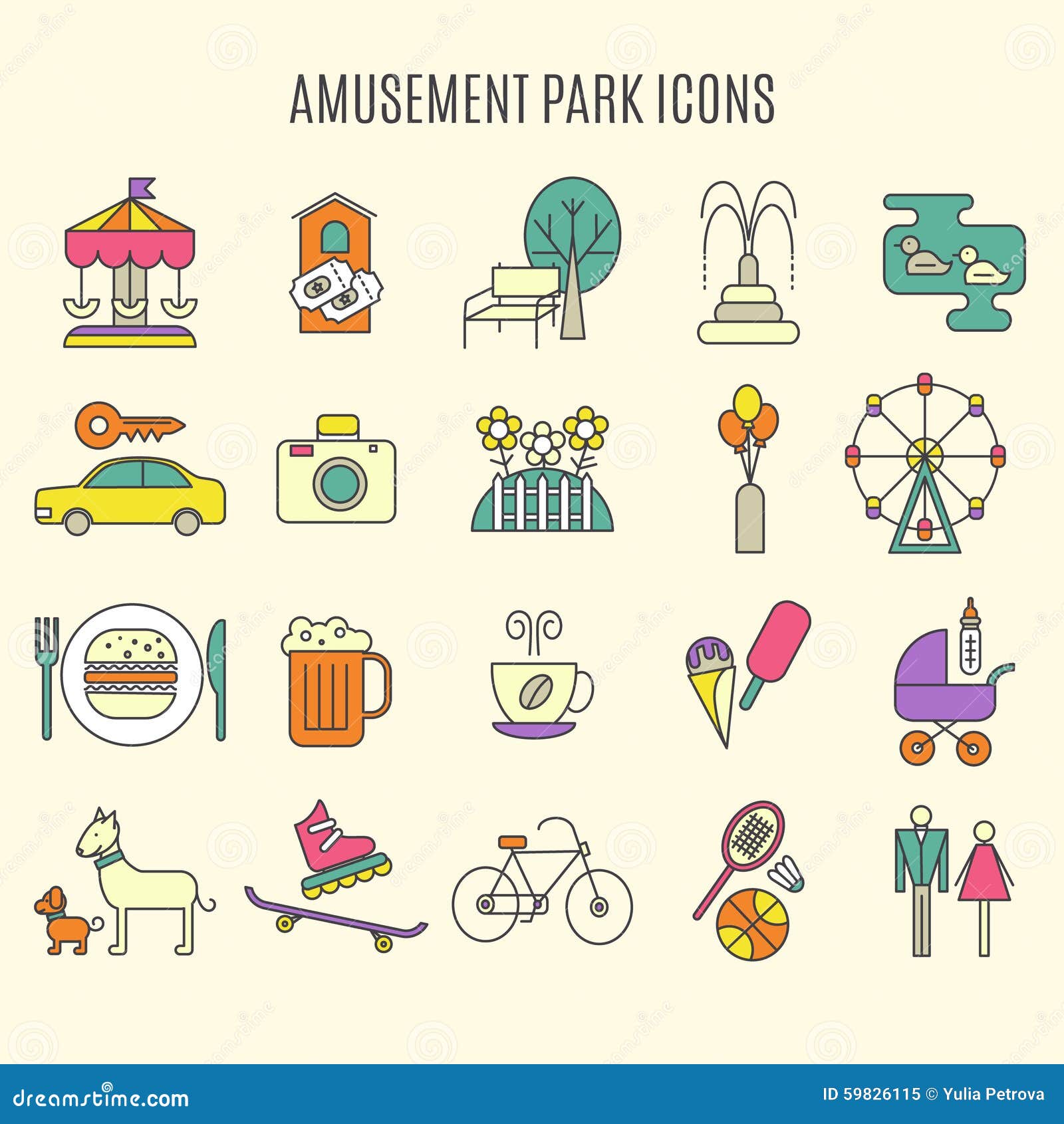 Outdoor park vector icons. stock vector. Illustration of play - 59826115