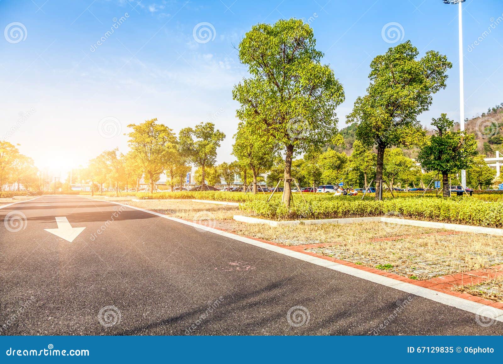 Outdoor parking road stock image. Image of contrast, paint - 67129835