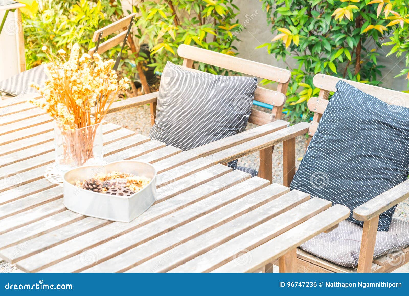 Outdoor patio in garden stock photo. Image of landscape - 96747236