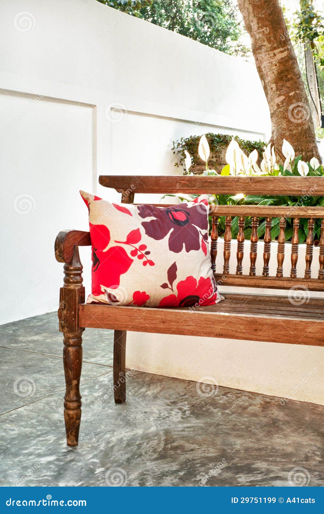 Outdoor Patio Seating are with Nice Bench Stock Image - Image of ...