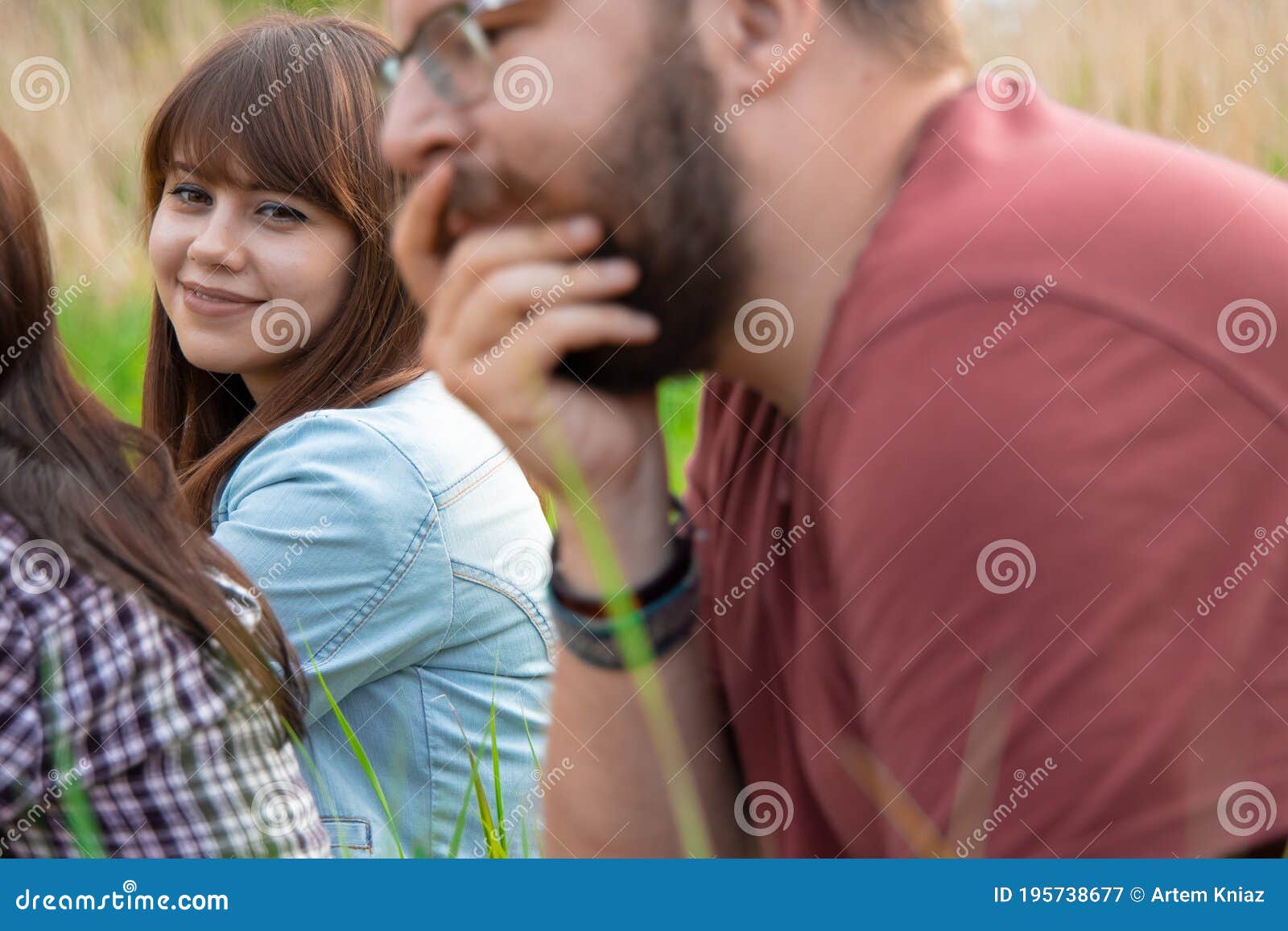 Outdoor People Portrait Nice Smiling Face Stock Image - Image of jeans ...