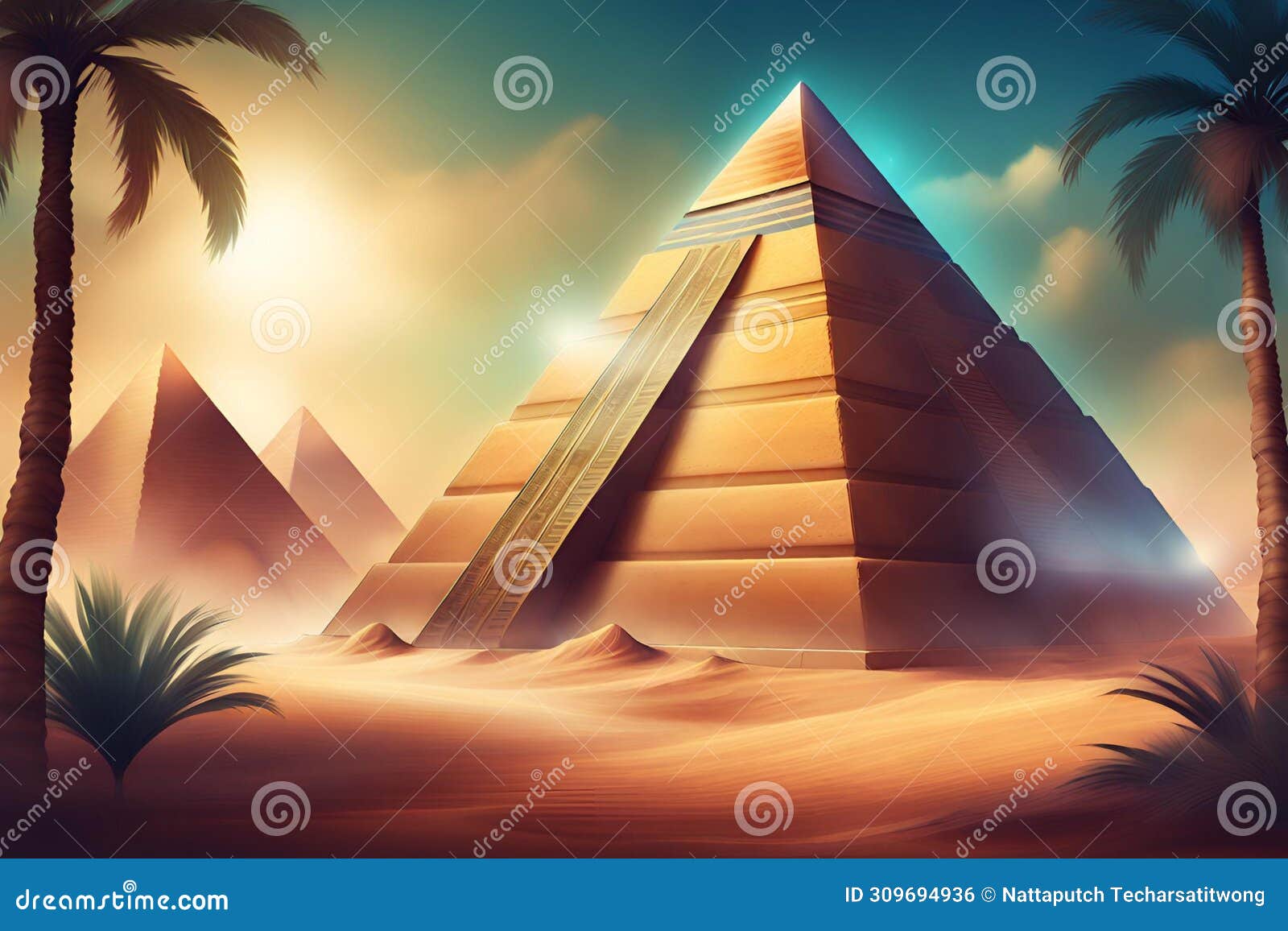 Outdoor Photo of Egyptian Pyramid Under Construction Stock Illustration ...