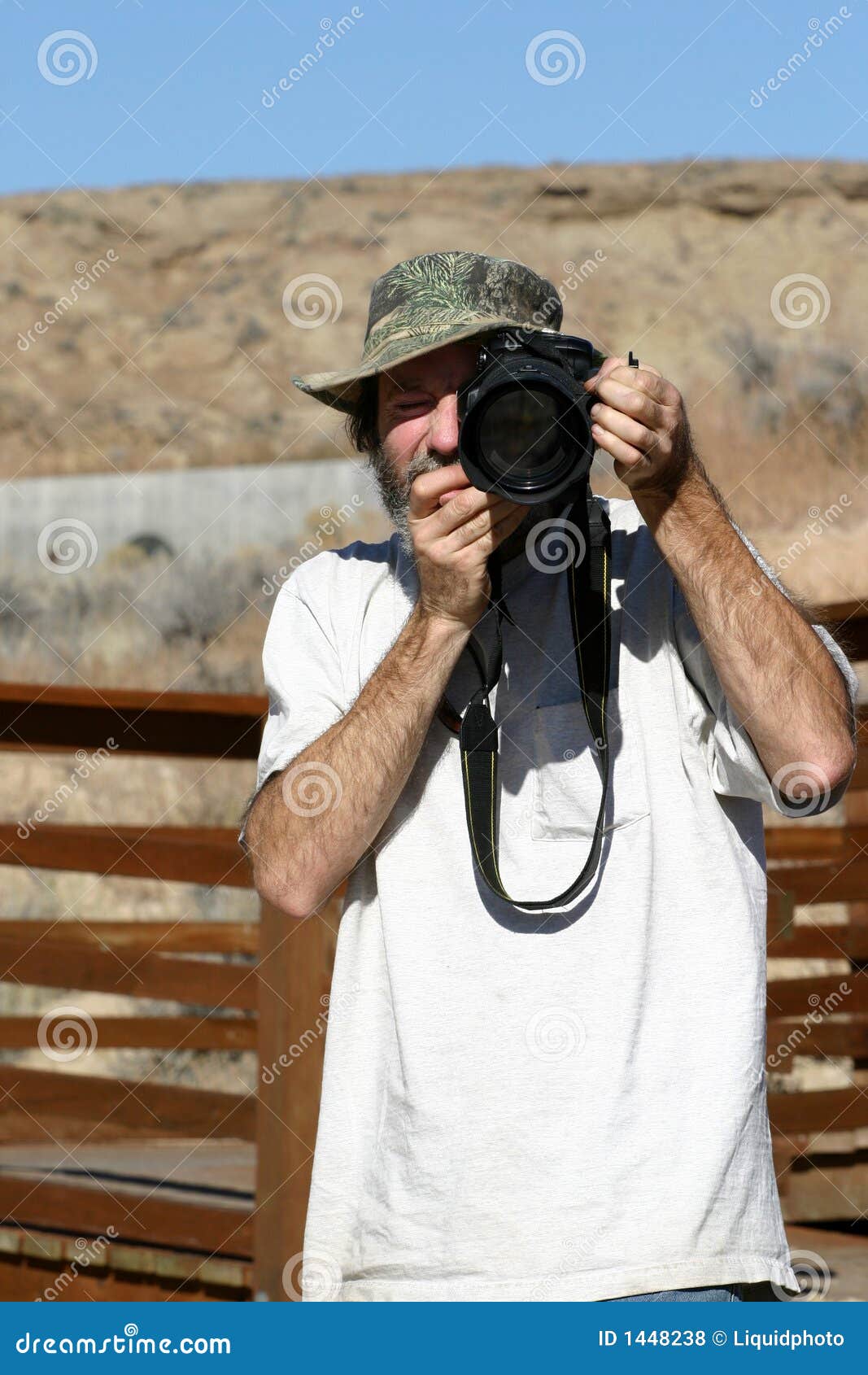 Outdoor Photographer Guy stock photo. Image of shirt, snapshot - 1448238