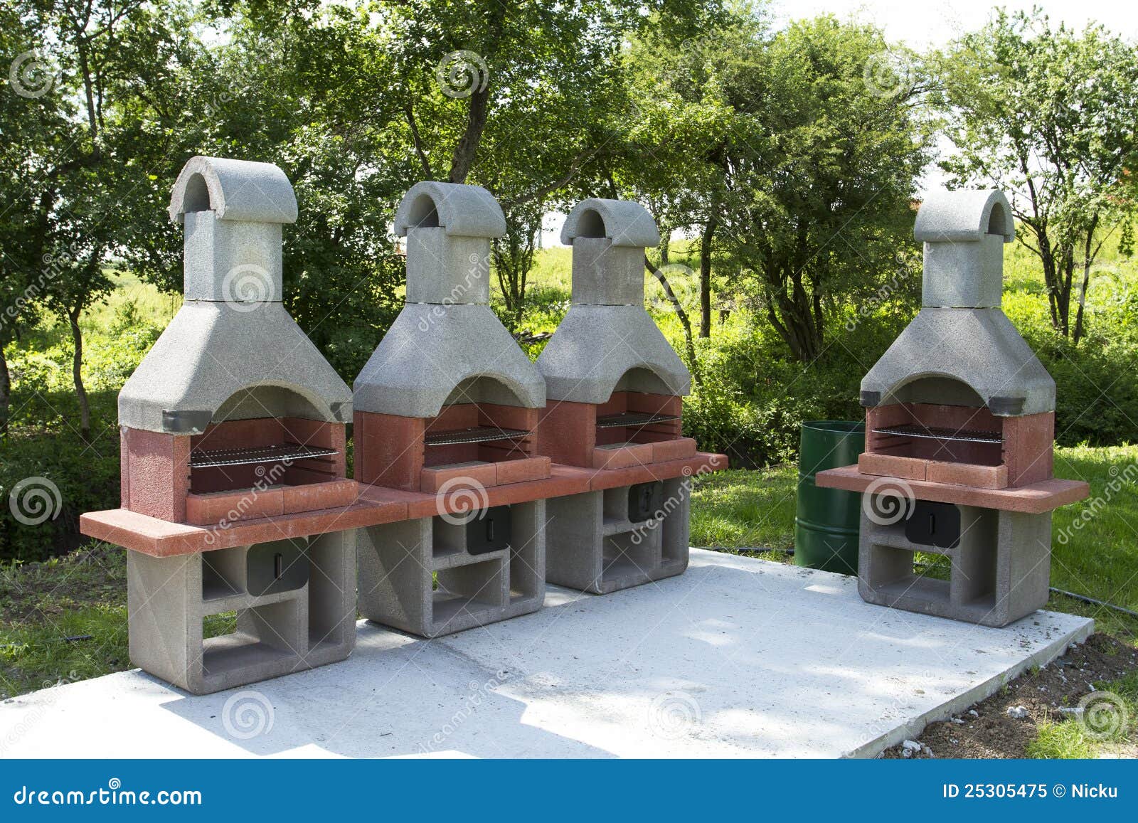 Outdoor picnic grills stock image. Image of frying, arrangement - 25305475