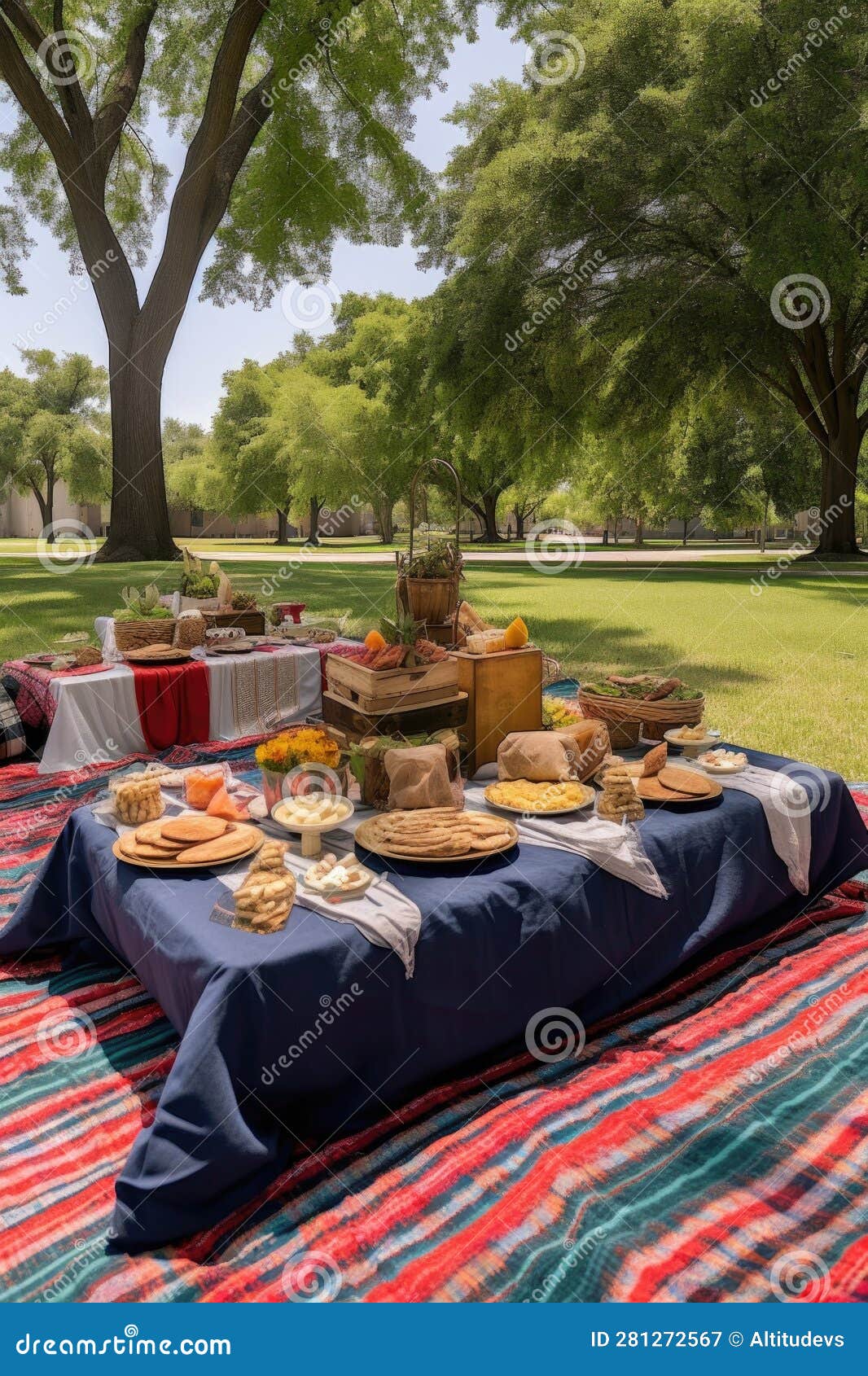 Outdoor Picnic Setup For Juneteenth Celebration Stock Image ...